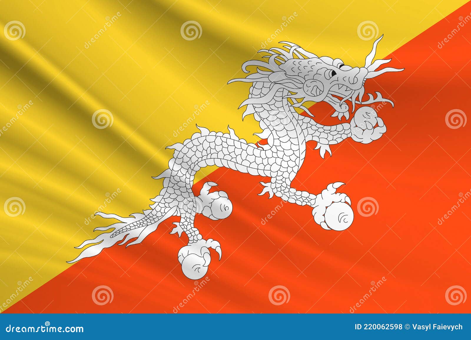 Flag of Butane. Fabric Texture of the Flag of Butane Stock Photo ...