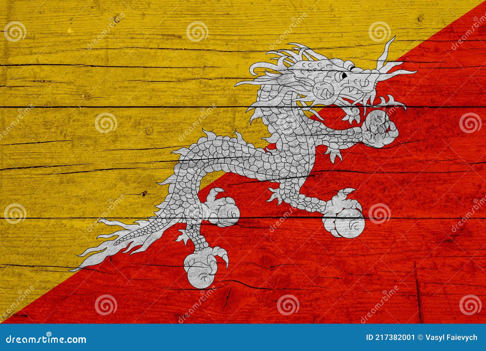 Flag of Butane. Wooden Texture of the Flag of Butane Stock Image ...