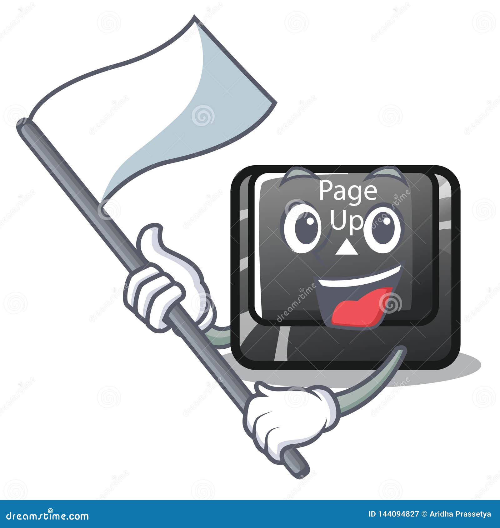 With Flag Button Page Up the Keyboard Mascot Stock Vector ...