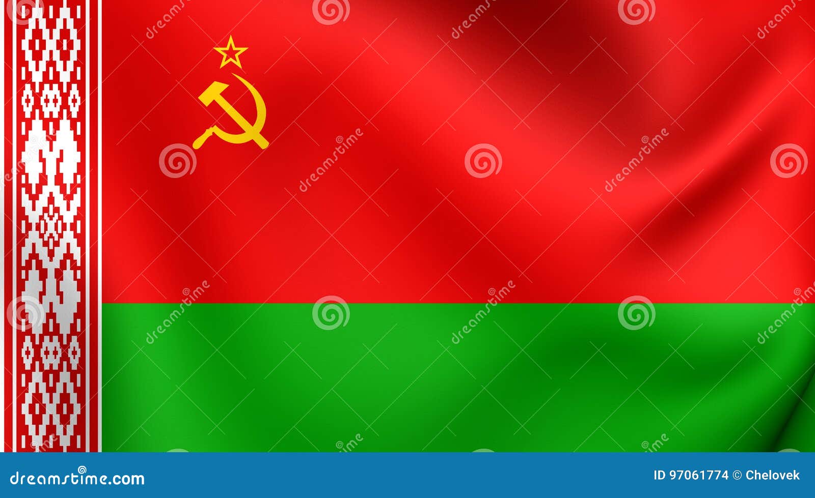 Flag of Byelorussian SSR 1920-1991 Stock Illustration - Illustration of ...