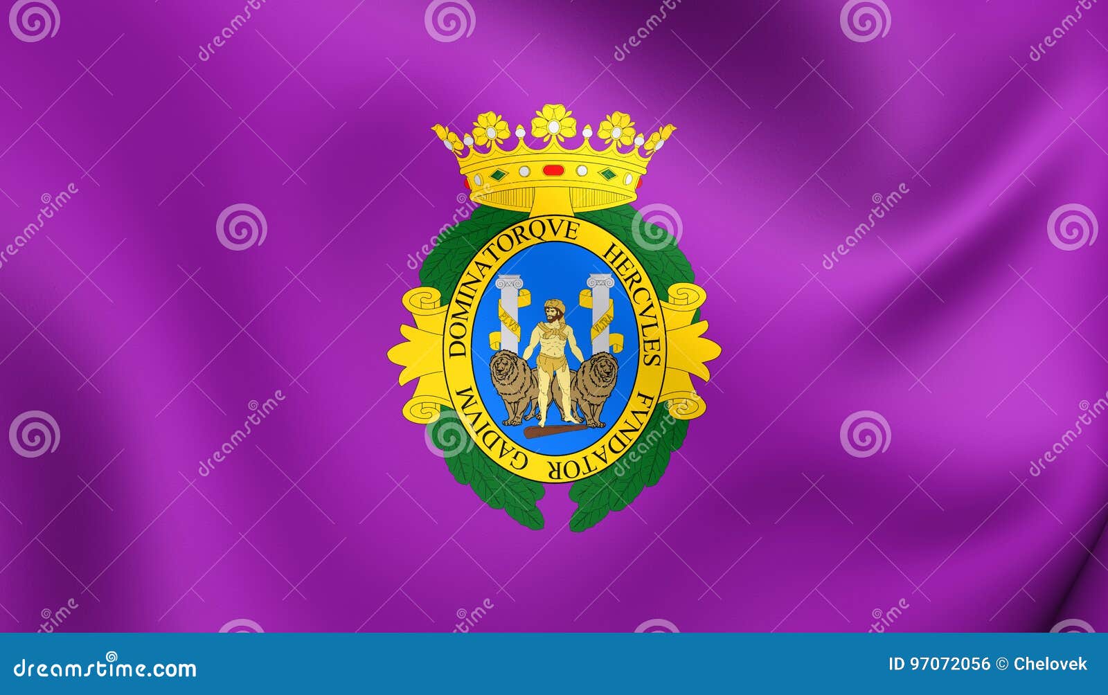 Flag of Cadiz City, Spain. stock illustration. Illustration of banner ...