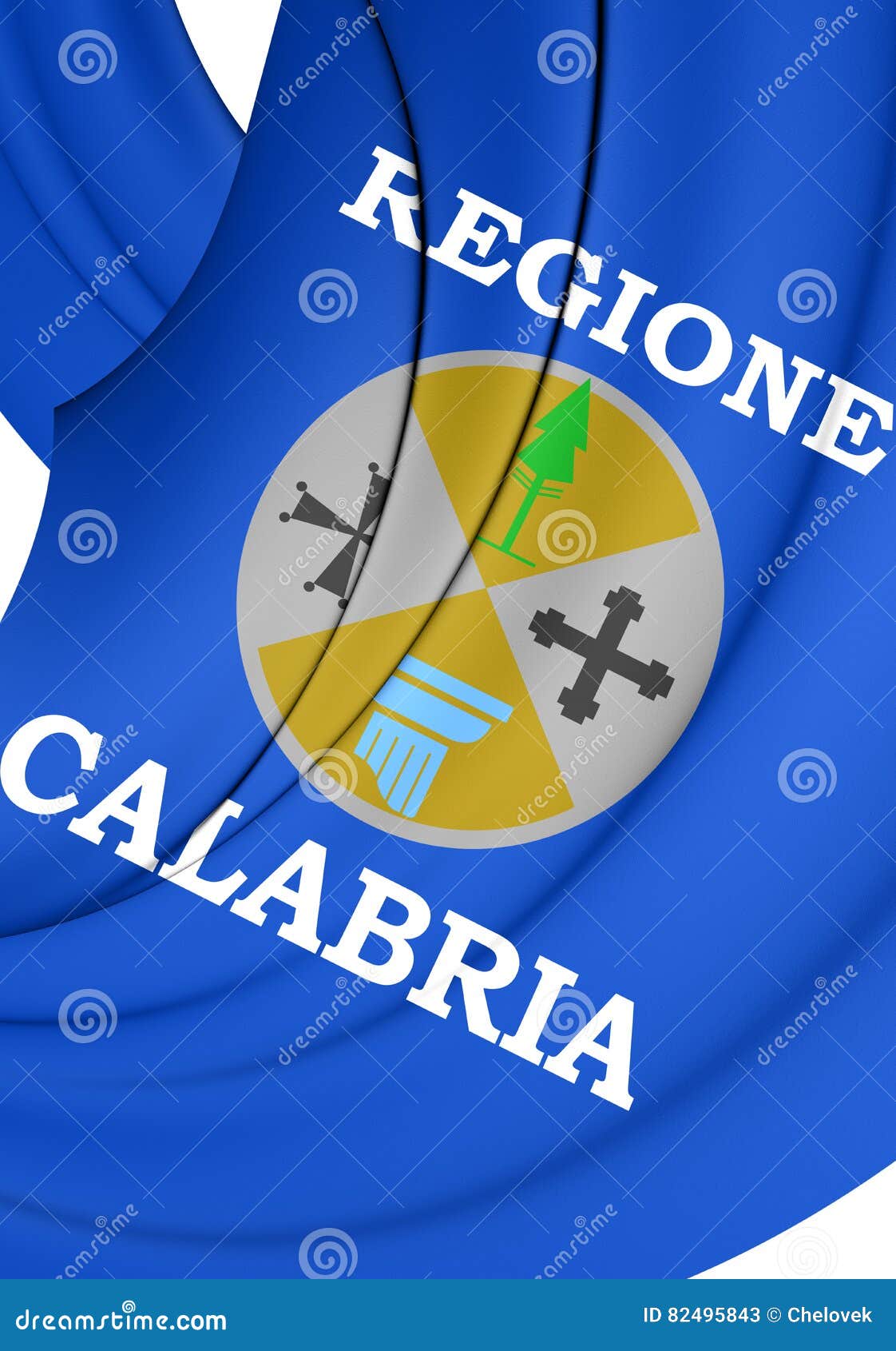 Flag of Calabria, Italy. stock illustration. Illustration of insignia ...