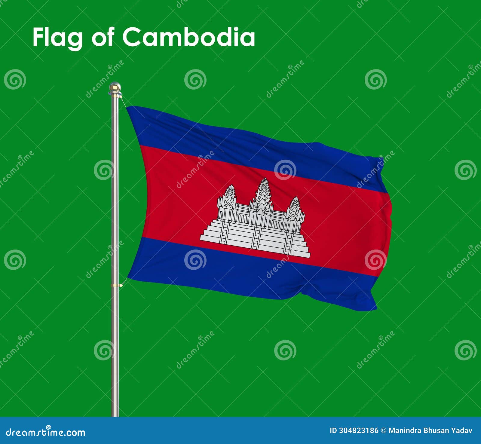 Flag of Cambodia, Cambodia Flag, National Flag of Cambodia. Pole Flag ...