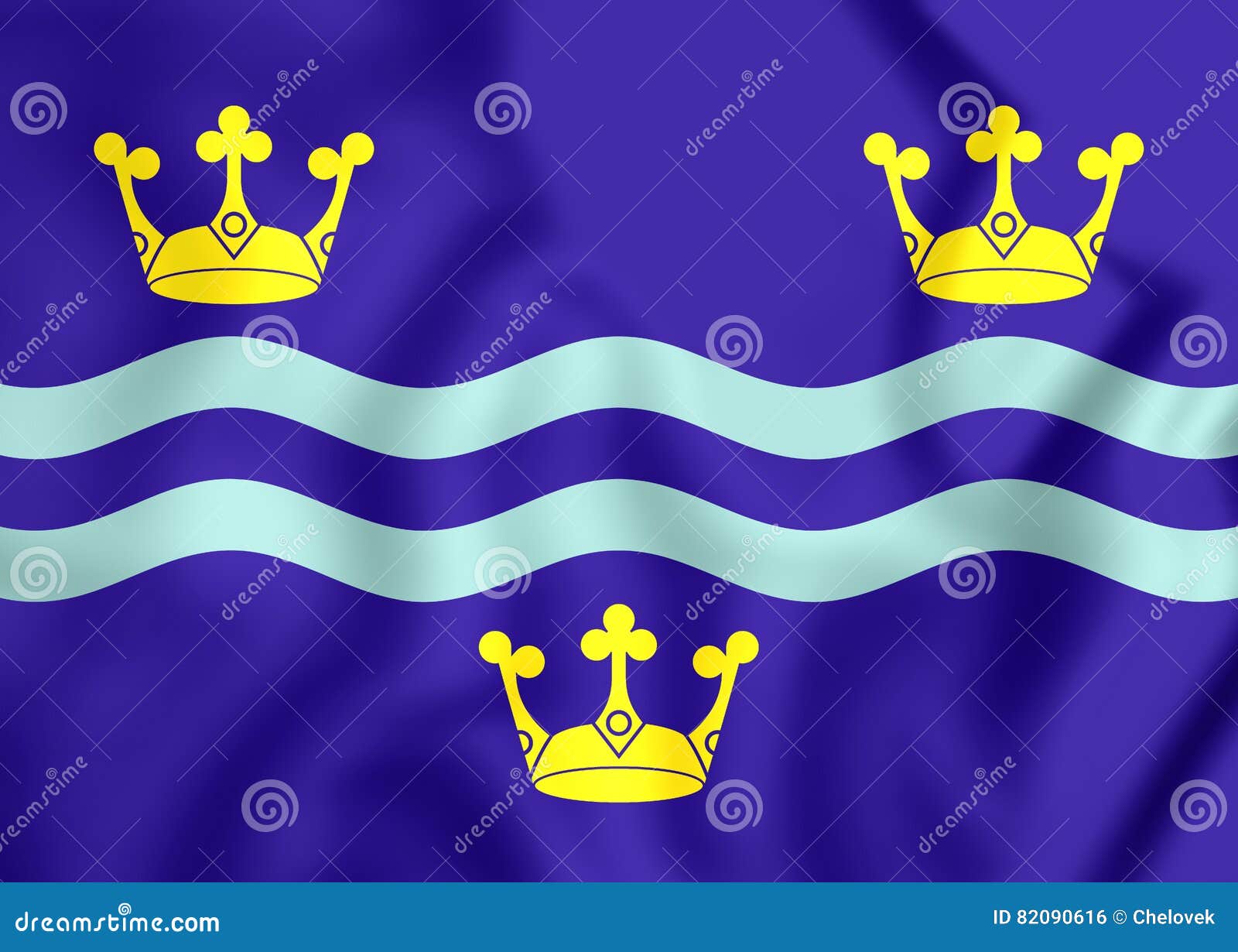 Flag of Cambridgeshire, England. Stock Illustration - Illustration of ...