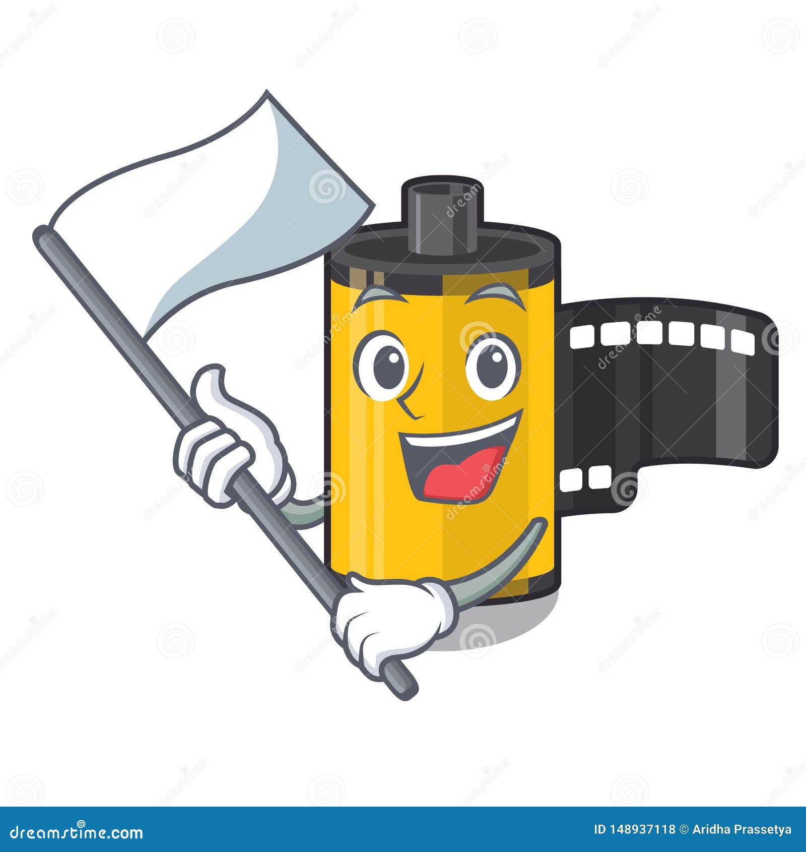 With Flag Camera Roll in the Cartoon Drawer Stock Vector - Illustration ...