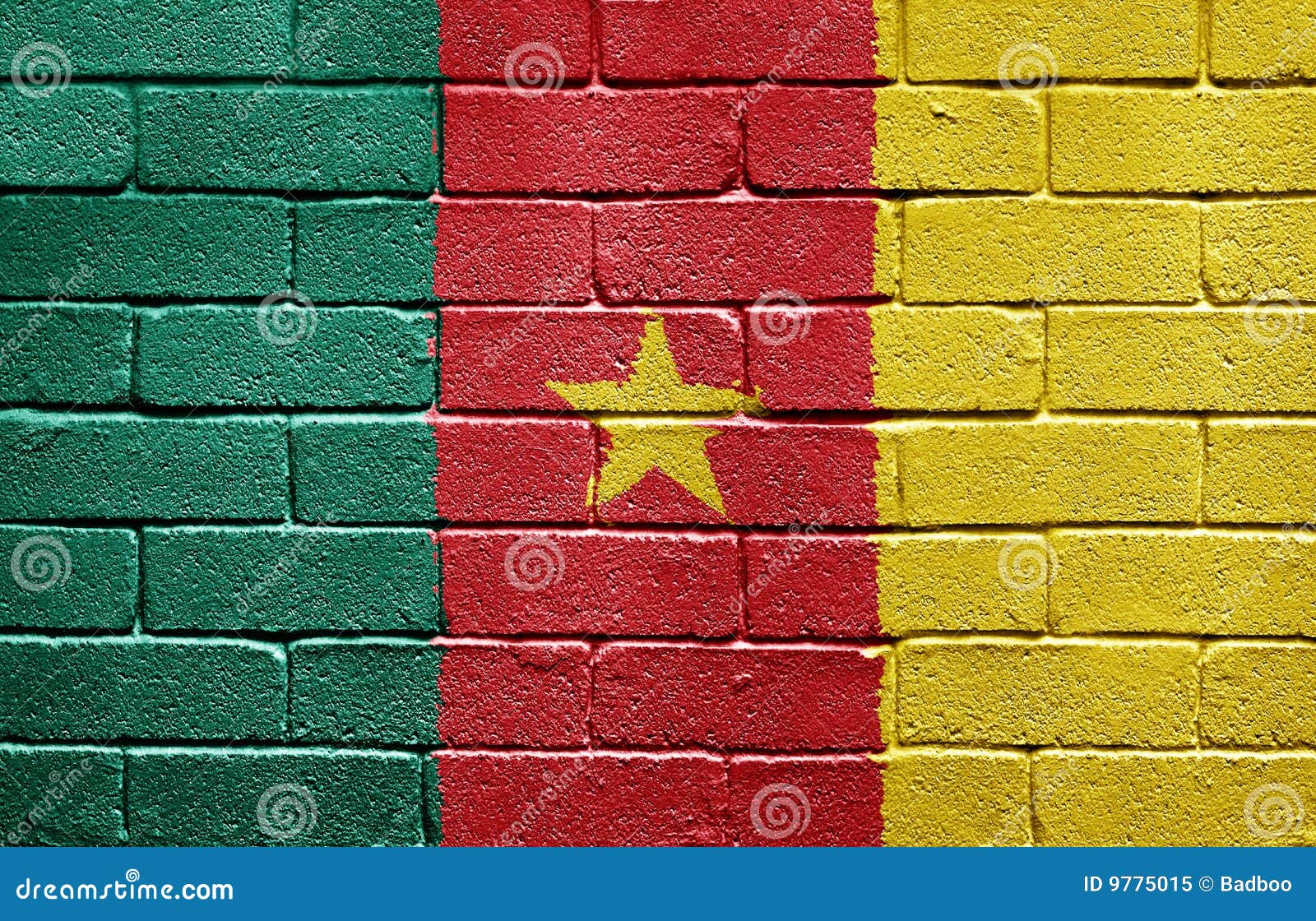 Flag of Cameroon on Brick Wall Stock Image - Image of nation, national ...