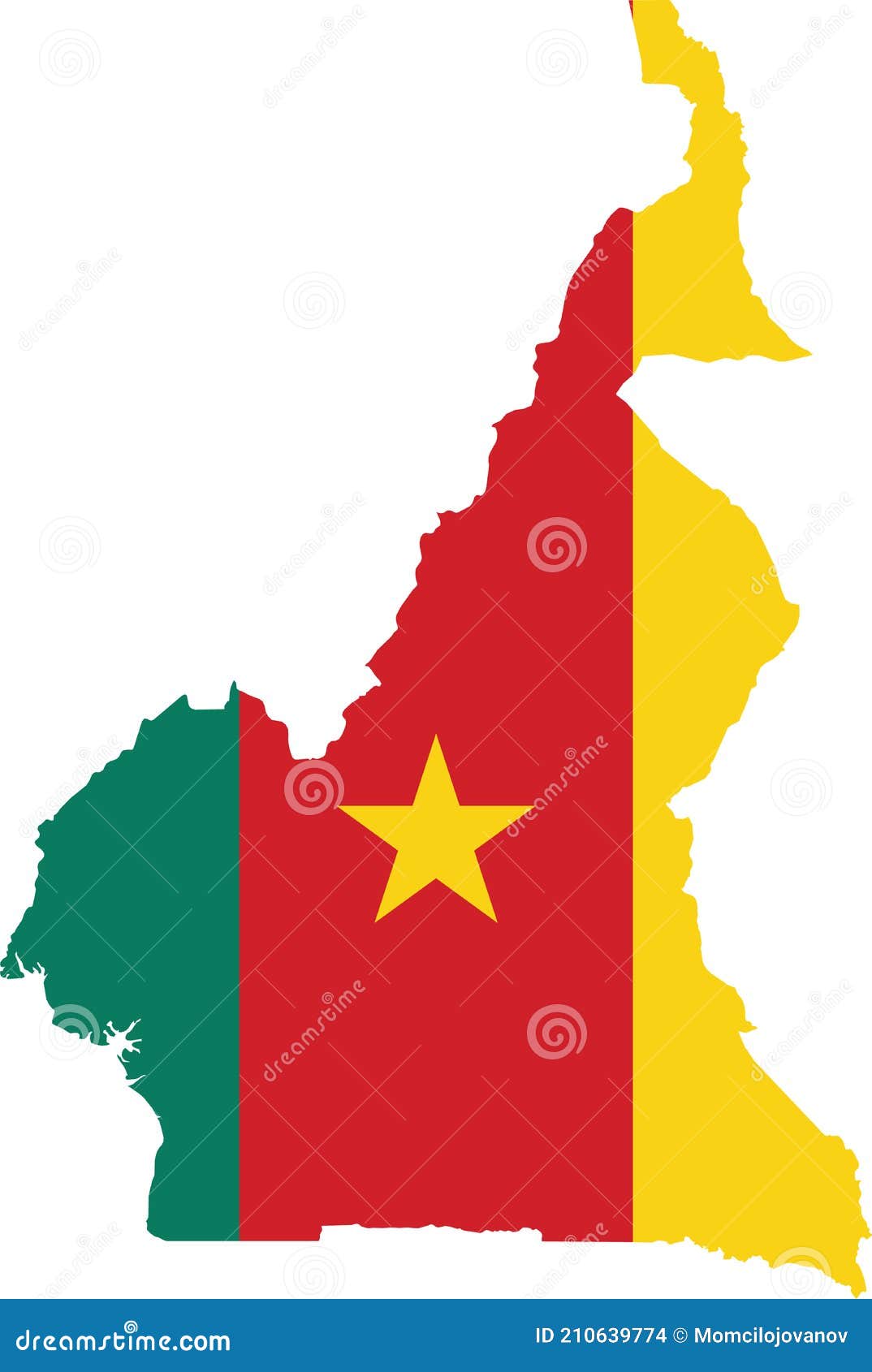 Flag map of Cameroon stock vector. Illustration of flag - 210639774