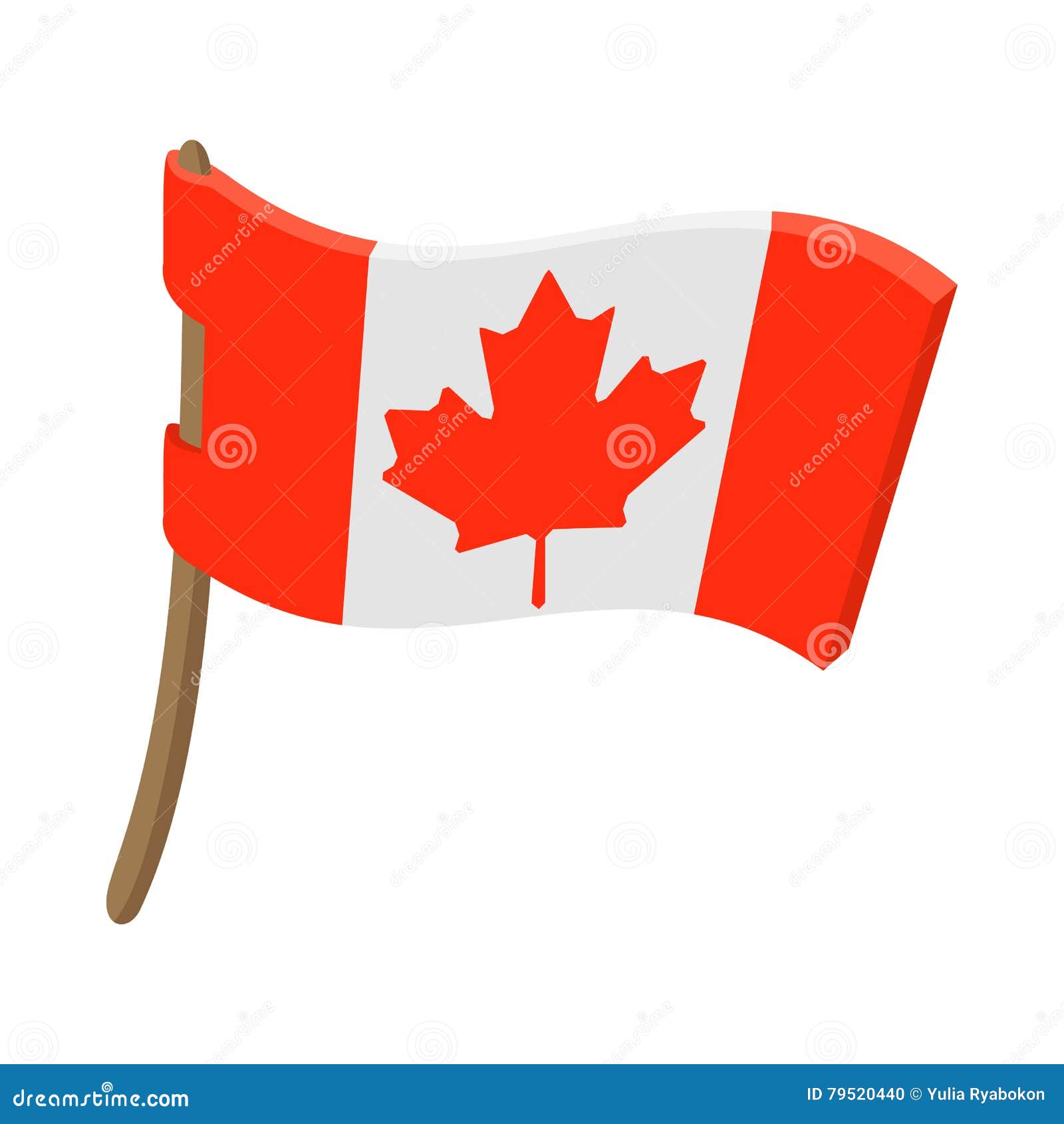 Flag of Canada Icon, Cartoon Style Stock Vector - Illustration of icon ...