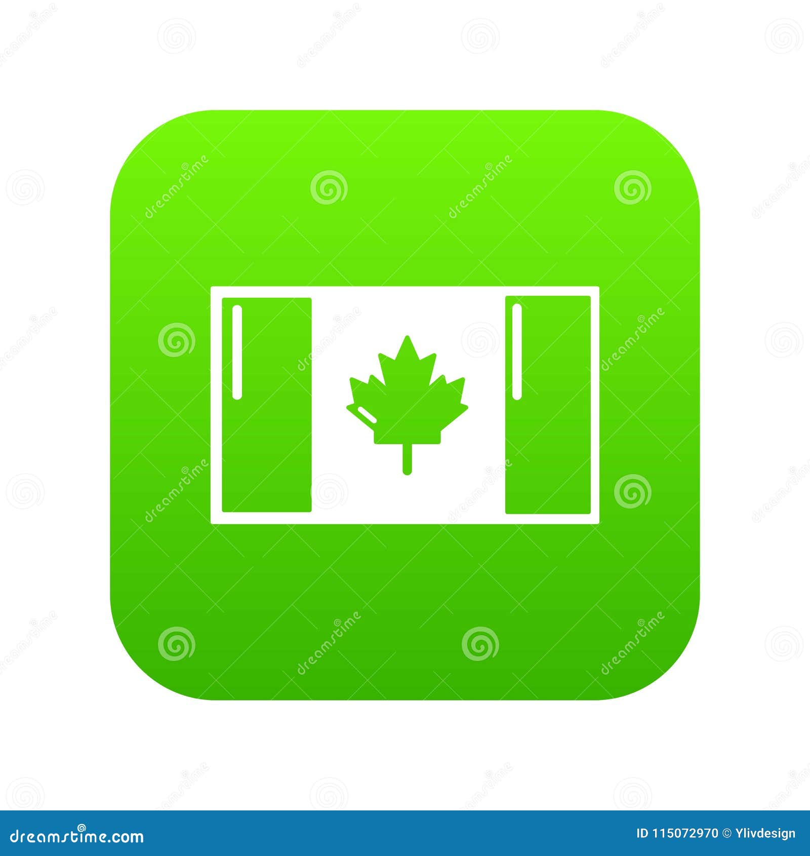 Flag Canada Icon Green Vector Stock Vector - Illustration of geography ...