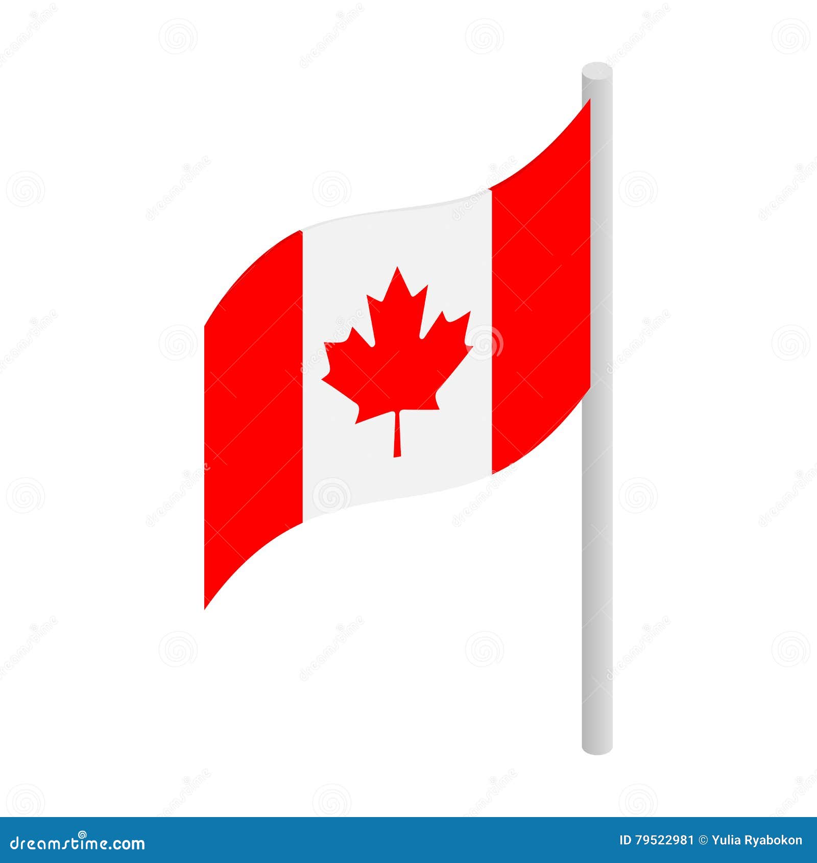 Flag of Canada Icon, Isometric 3d Style Stock Vector - Illustration of ...