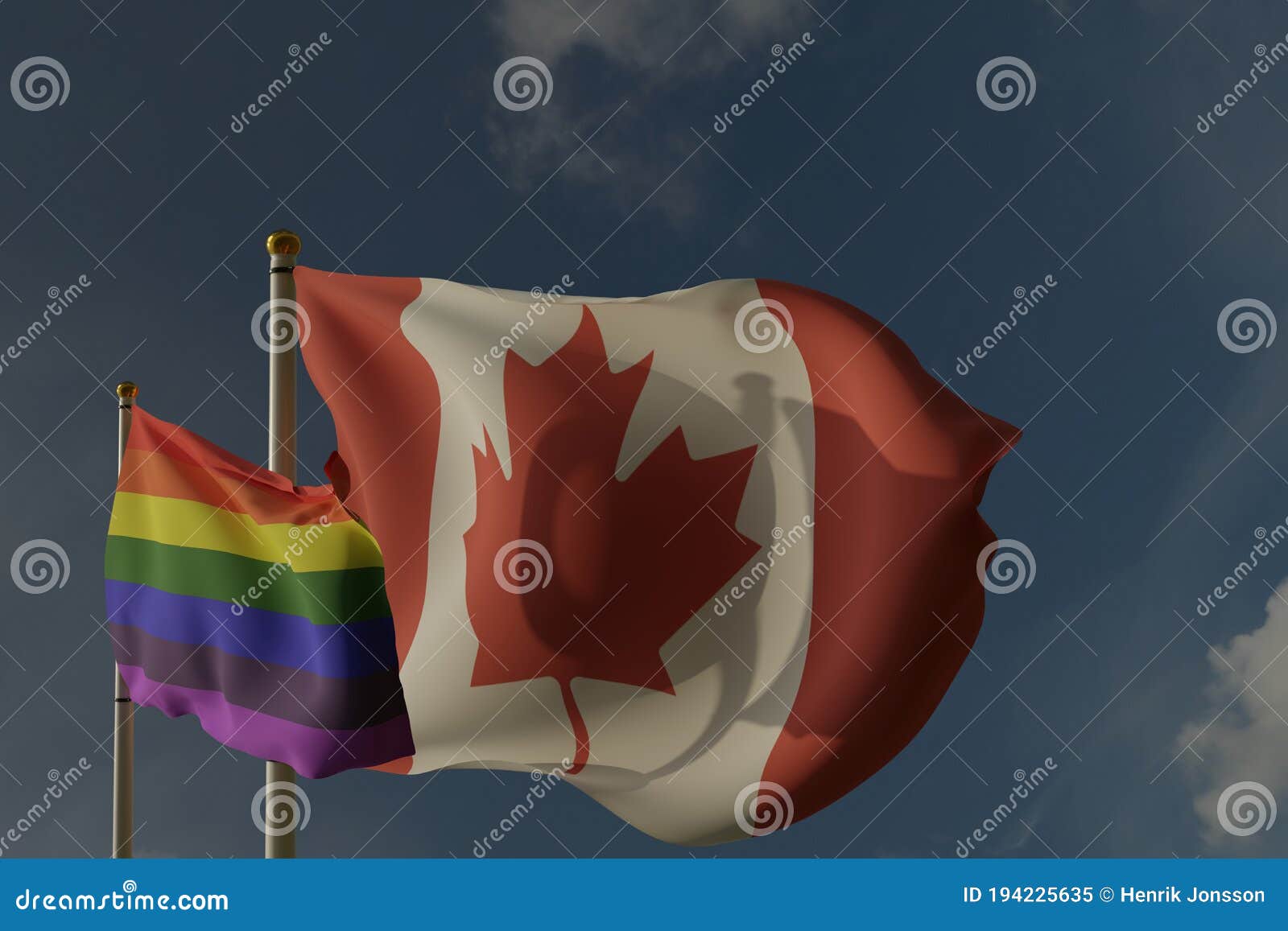 Canada and LGBT Flag Together Stock Illustration - Illustration of ...