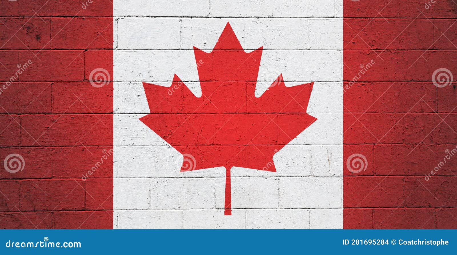 Flag of Canada Painted on a Wall Stock Photo - Image of paint ...