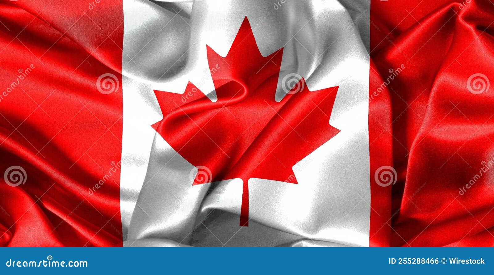 Flag of Canada with Realistic Waving Fabric Effect. Stock Illustration ...