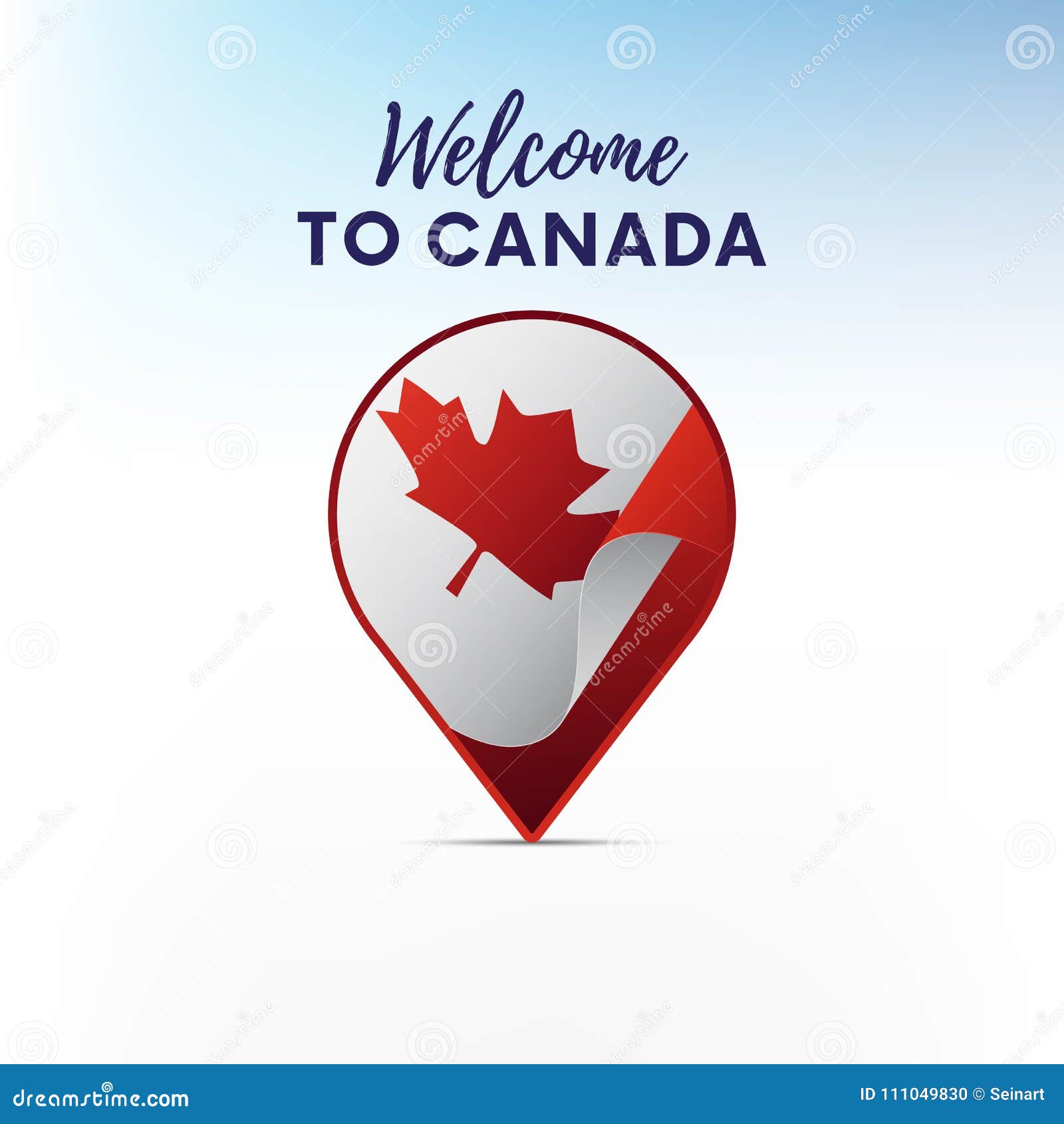 Flag of Canada in Shape of Map Pointer or Marker. Welcome To Canada ... Flag of Canada in Shape of Map Pointer or Marker. Welcome To Canada ...