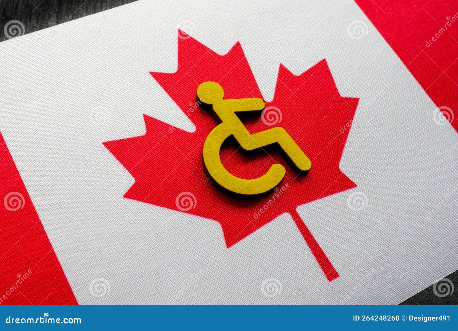 Flag of Canada and Sign of a Person with a Disability. Accessible ...