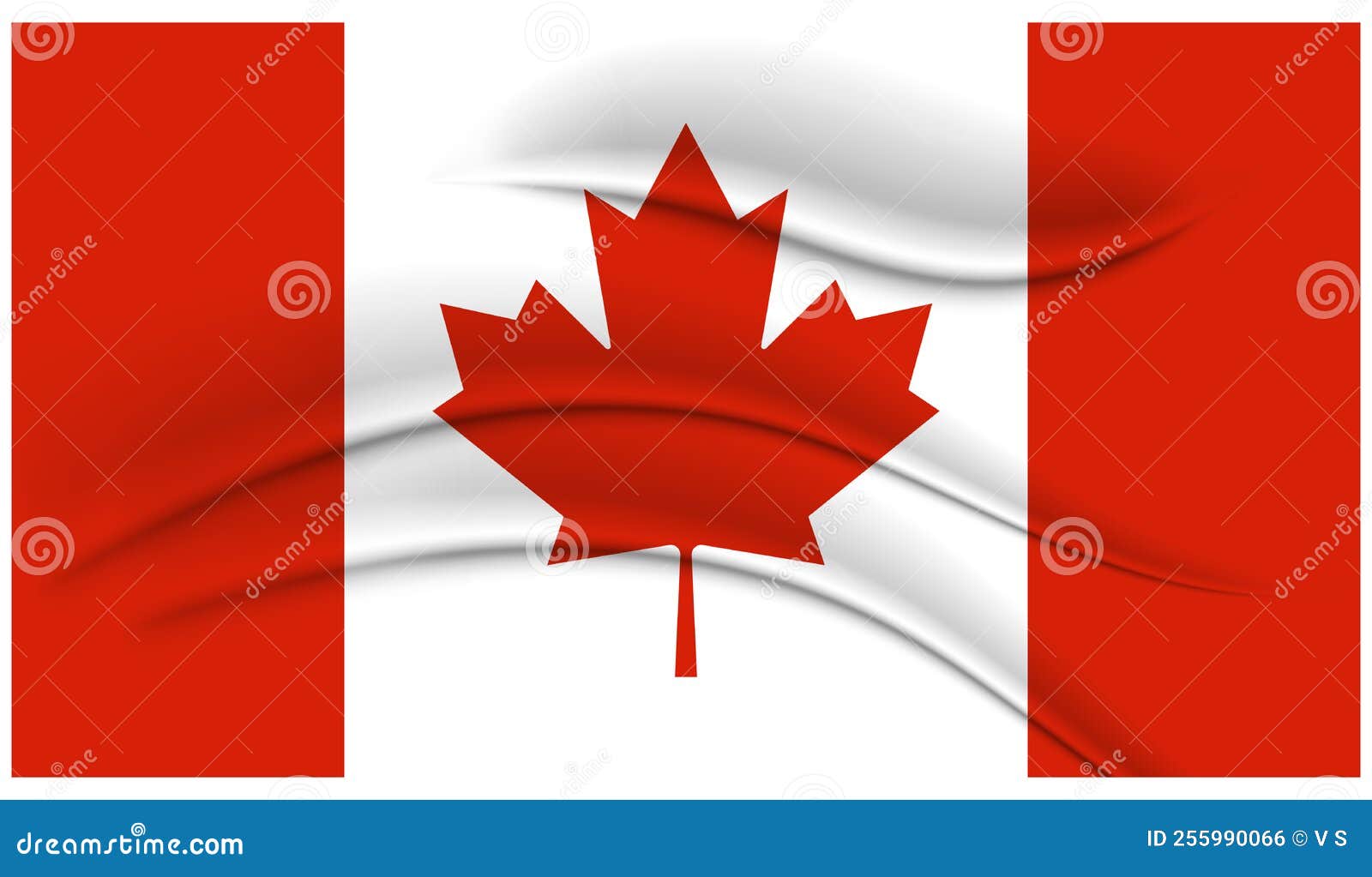 Flag of Canada. Silk Effect with Pleats. Illustration Vector Stock ...