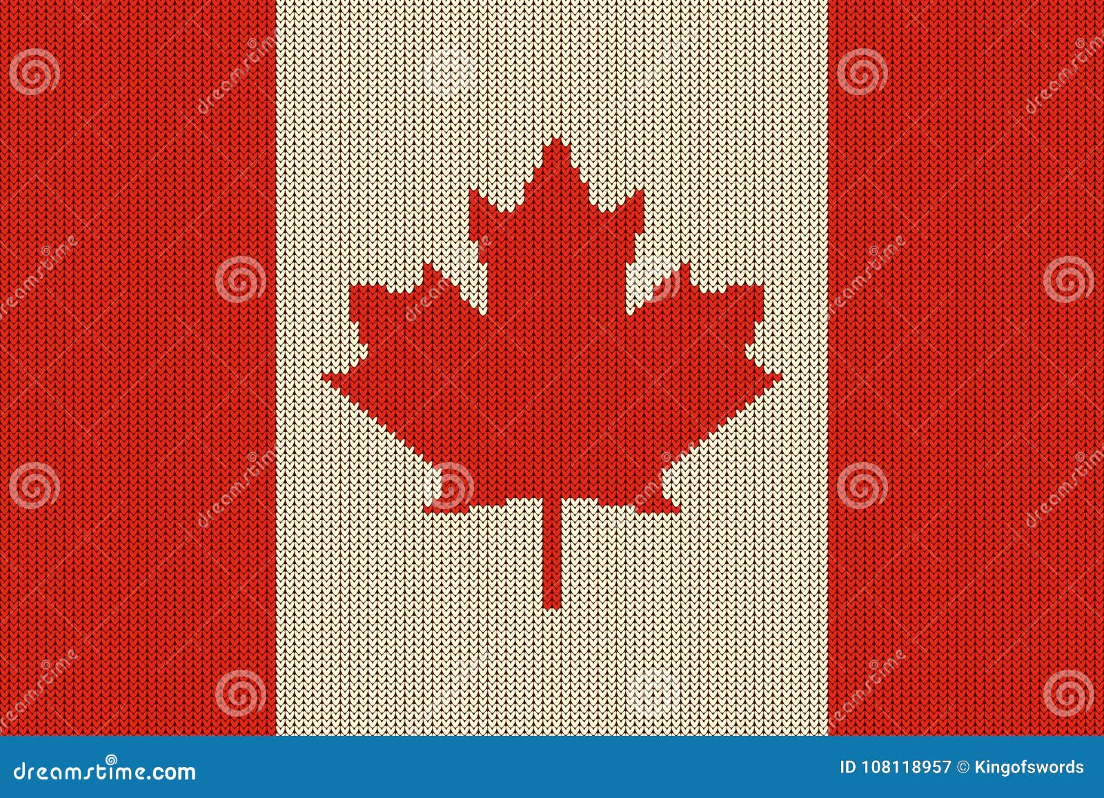 Flag of Canada on Vector Knitted Woolen Texture Stock Vector ...
