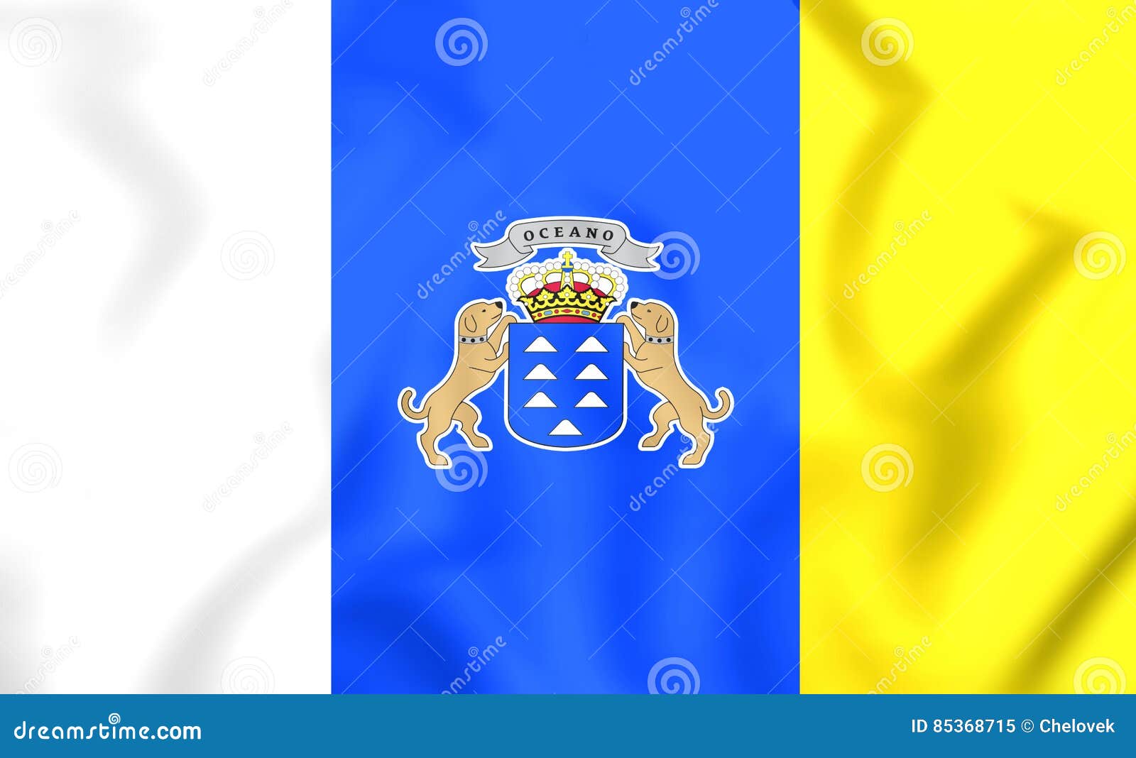 Flag of Canary Islands stock illustration. Illustration of banner ...