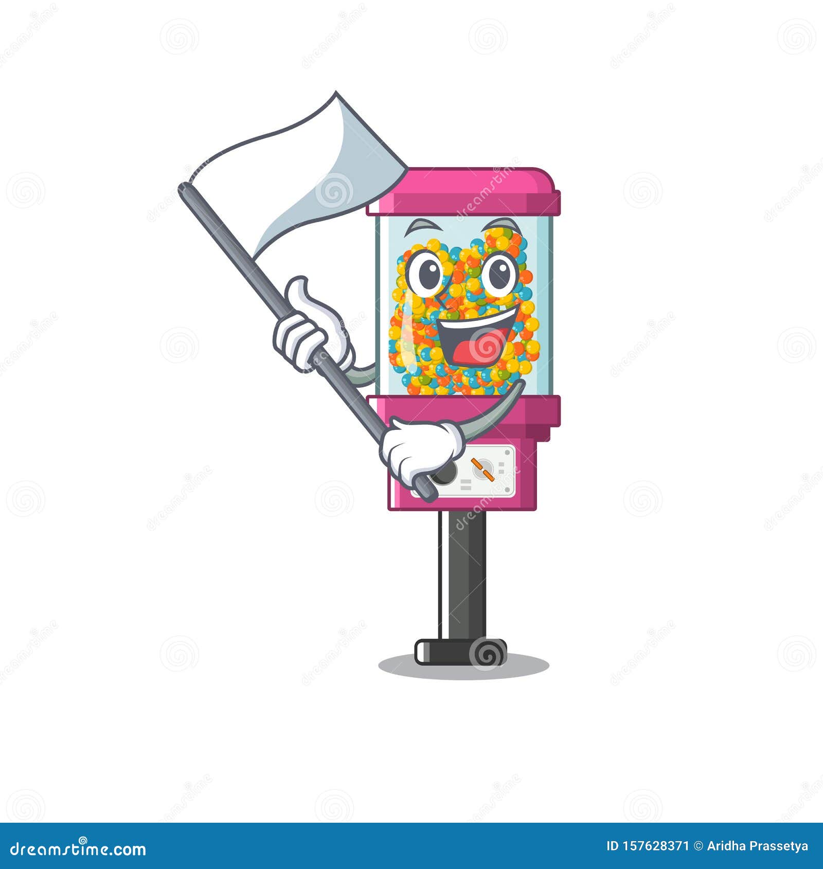 With Flag Candy Vending Machine on the Cartoon Stock Vector ...