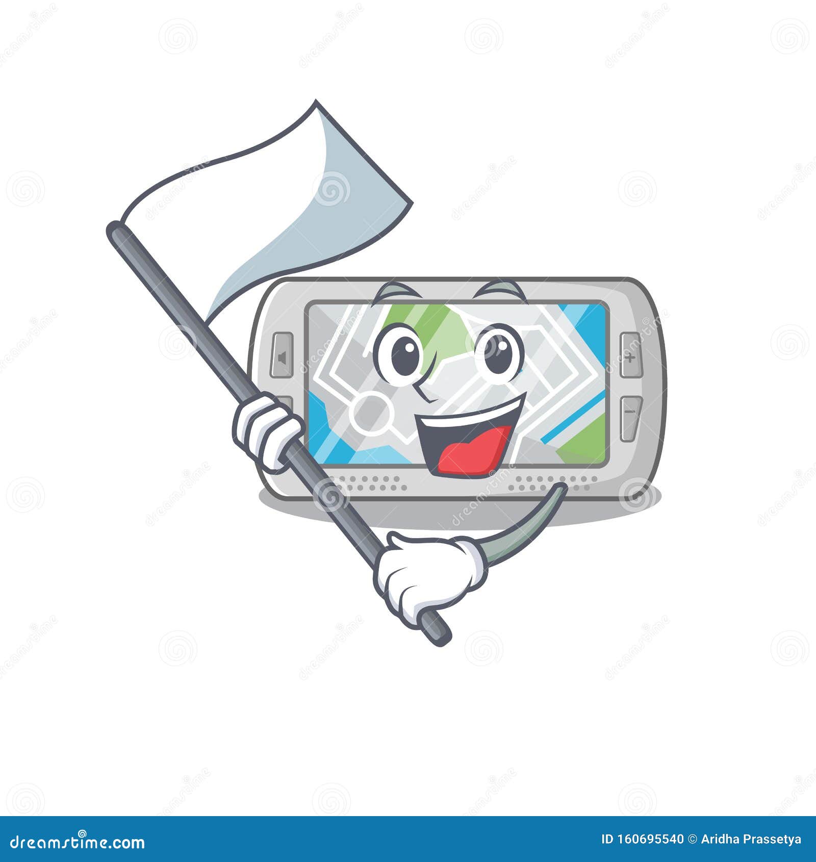 With Flag Cartoon Style Global Positioning System Toy Stock Vector ...