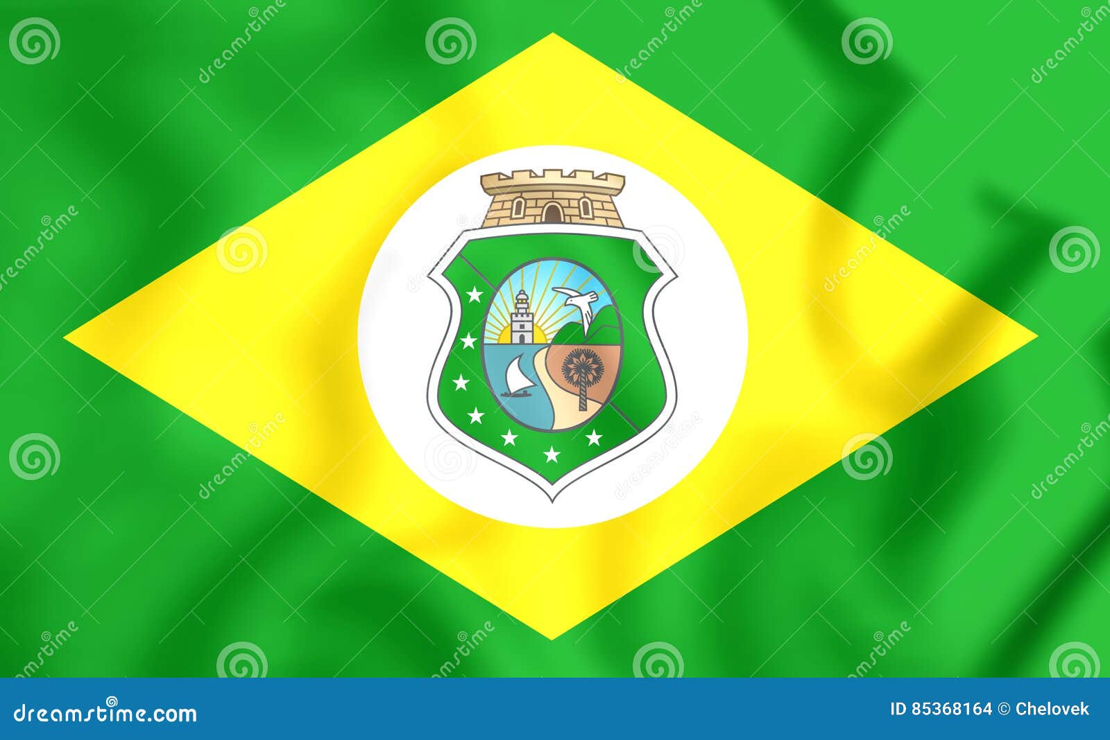 Flag of Ceara, Brazil. stock illustration. Illustration of horizontal ...
