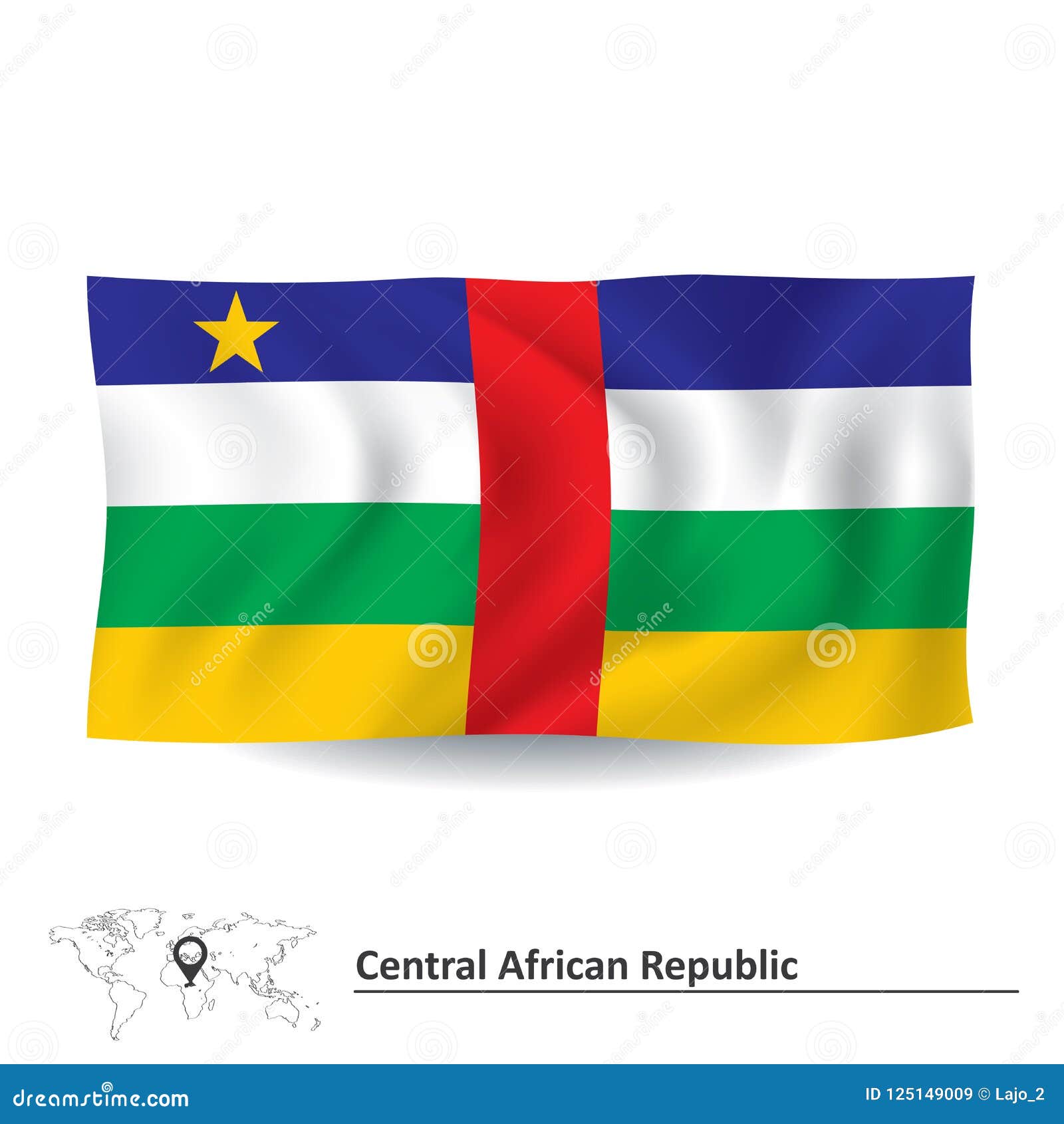 Flag Of Central African Republic Stock Vector Illustration Of