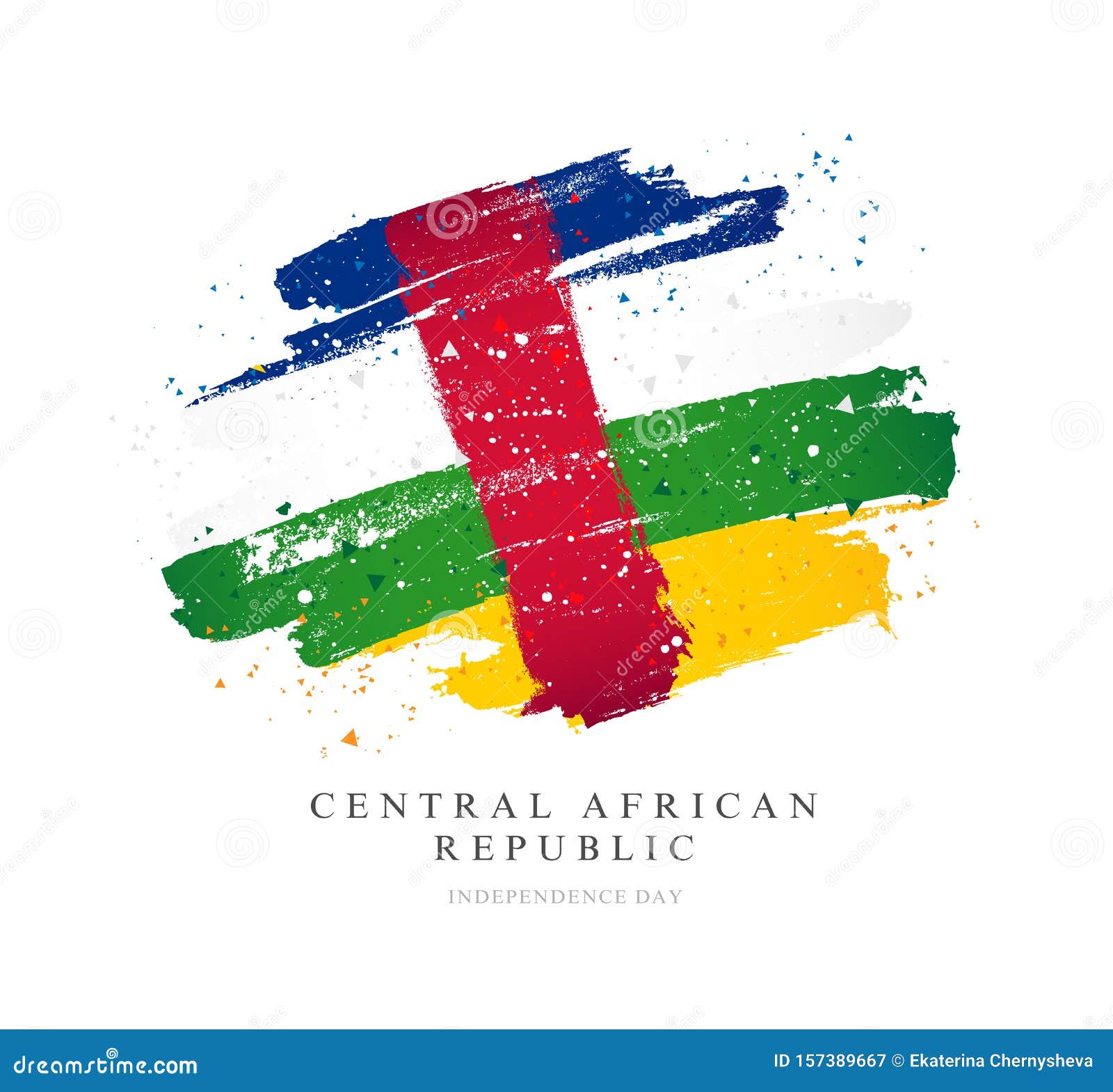 Flag Of The Central African Republic Vector Illustration On A White