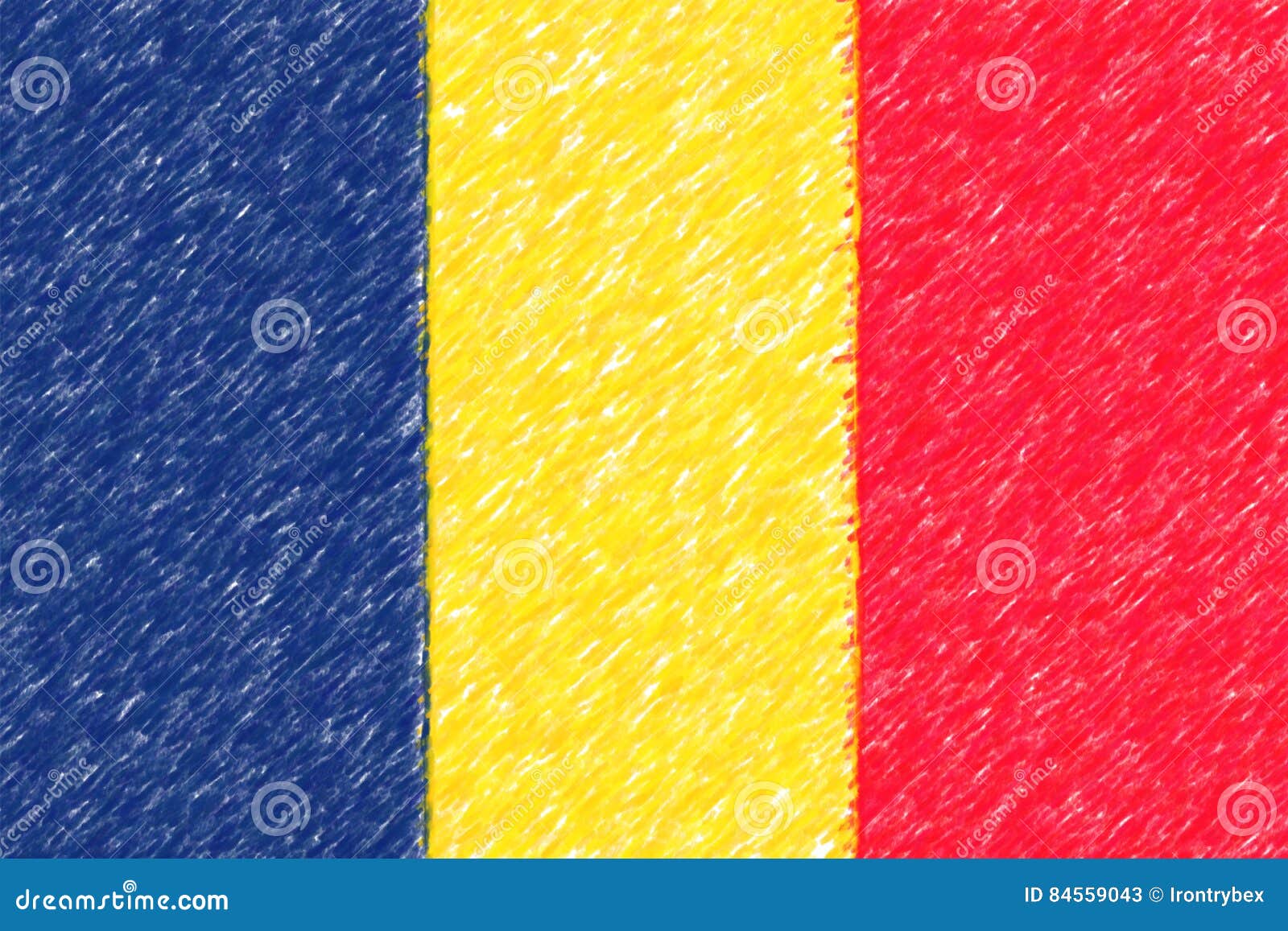 Flag of Chad Background O Texture, Color Pencil Effect. Stock ...
