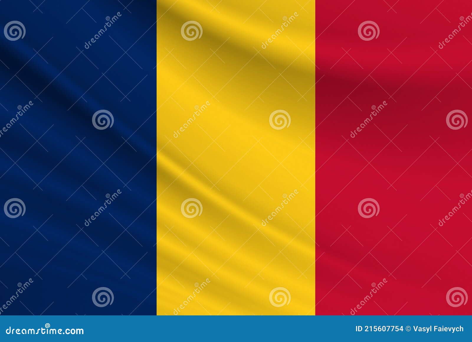 Flag of Chad. Fabric Texture of the Flag of Chad Stock Illustration ...