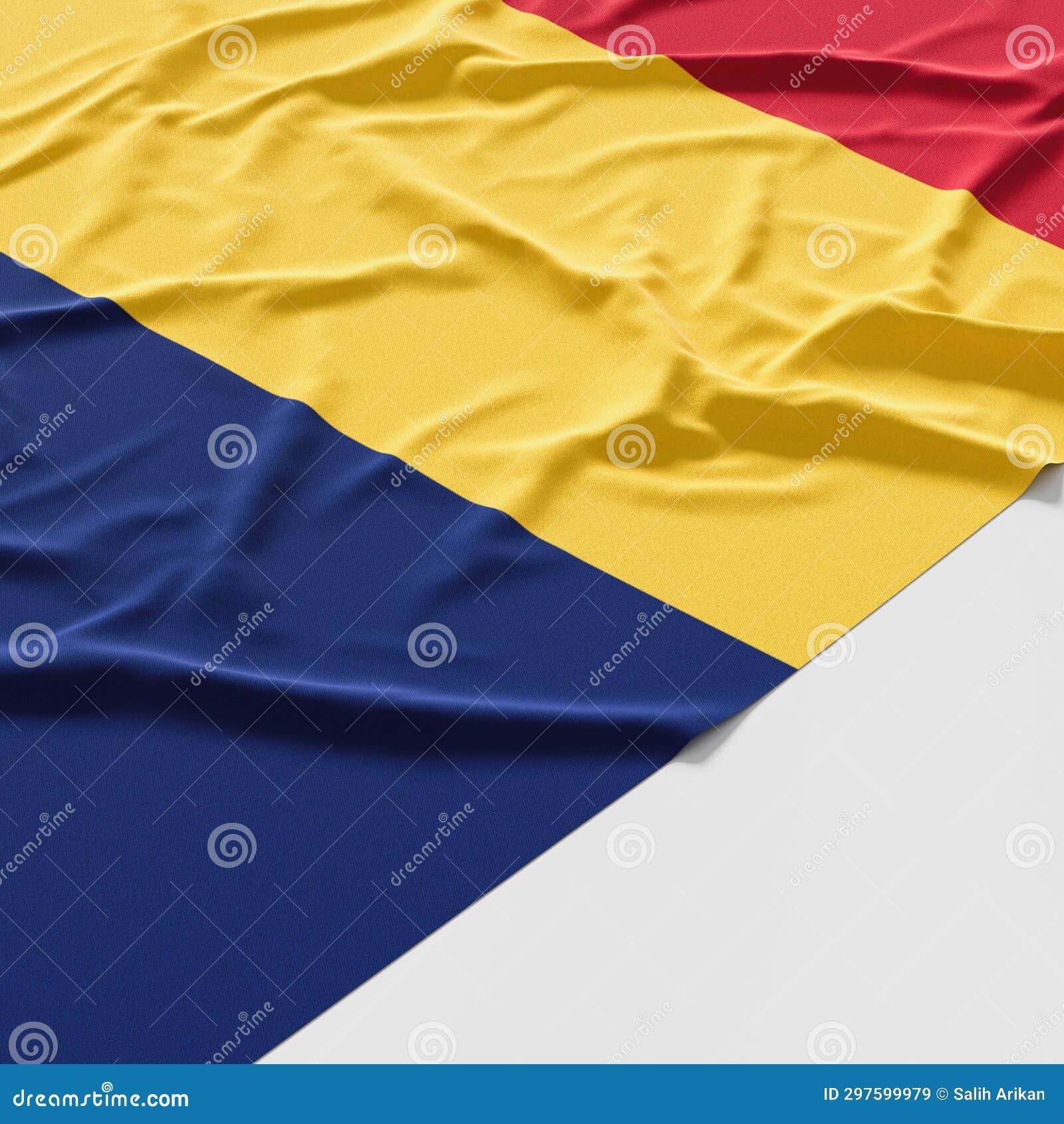 Flag of Chad. Fabric Textured Chad Flag Isolated on White Background ...
