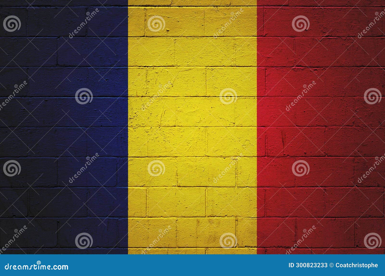 Flag of Chad Painted on a Wall Stock Image - Image of coat, scratched ...