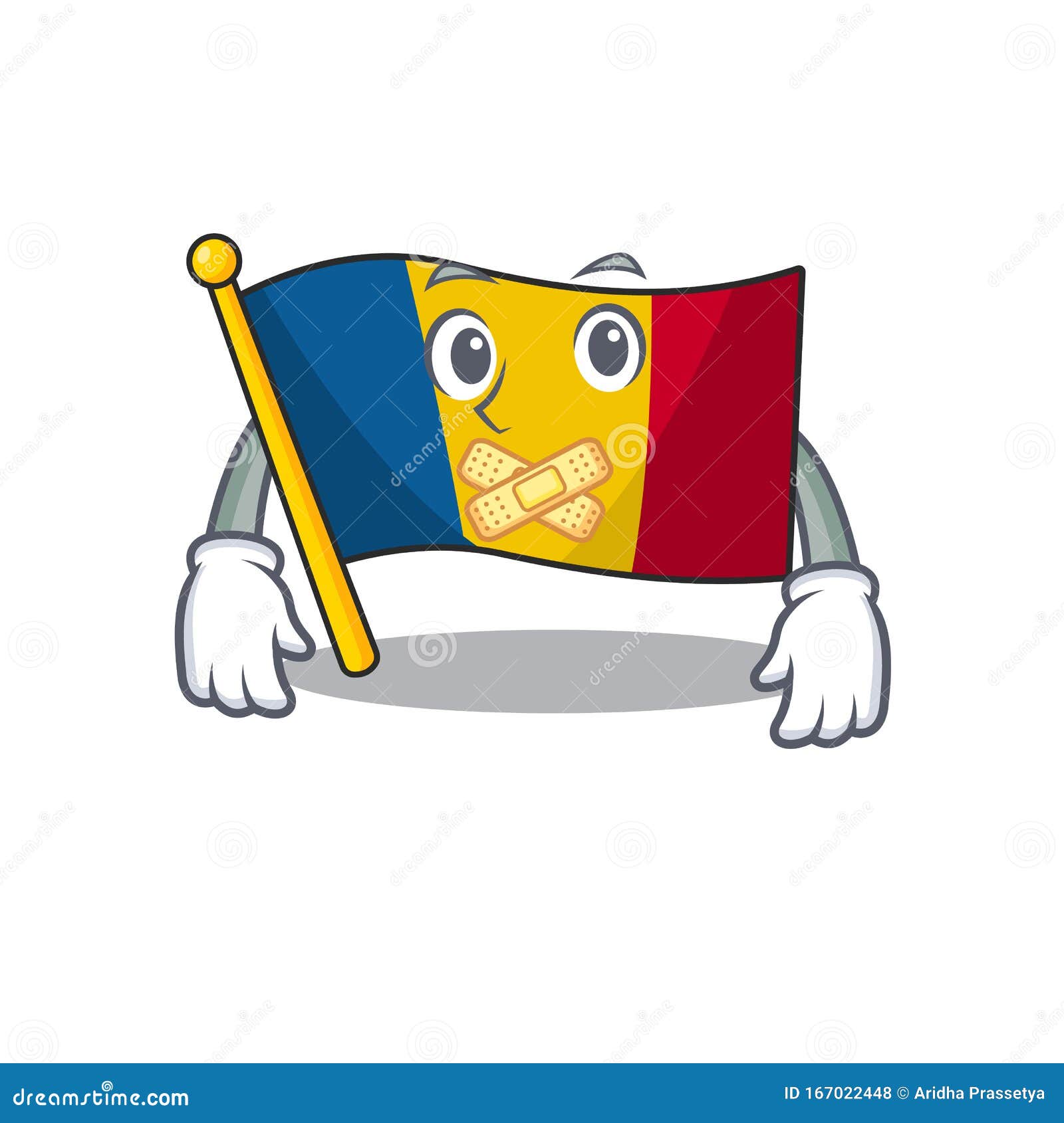 Flag Chad Scroll Mascot Cartoon Character Design on Silent Gesture ...