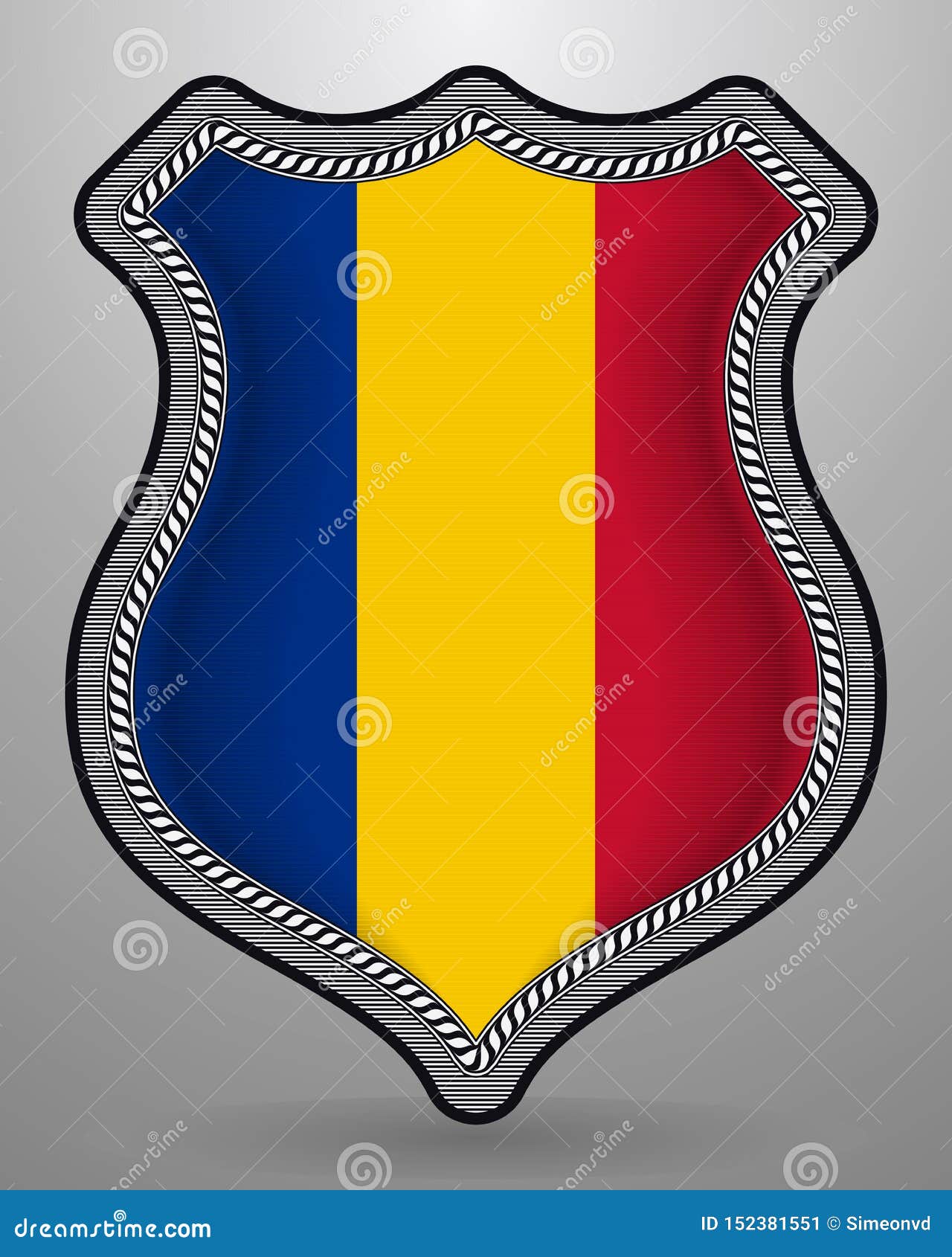 Flag of Chad. Vector Badge and Icon Stock Vector - Illustration of ...