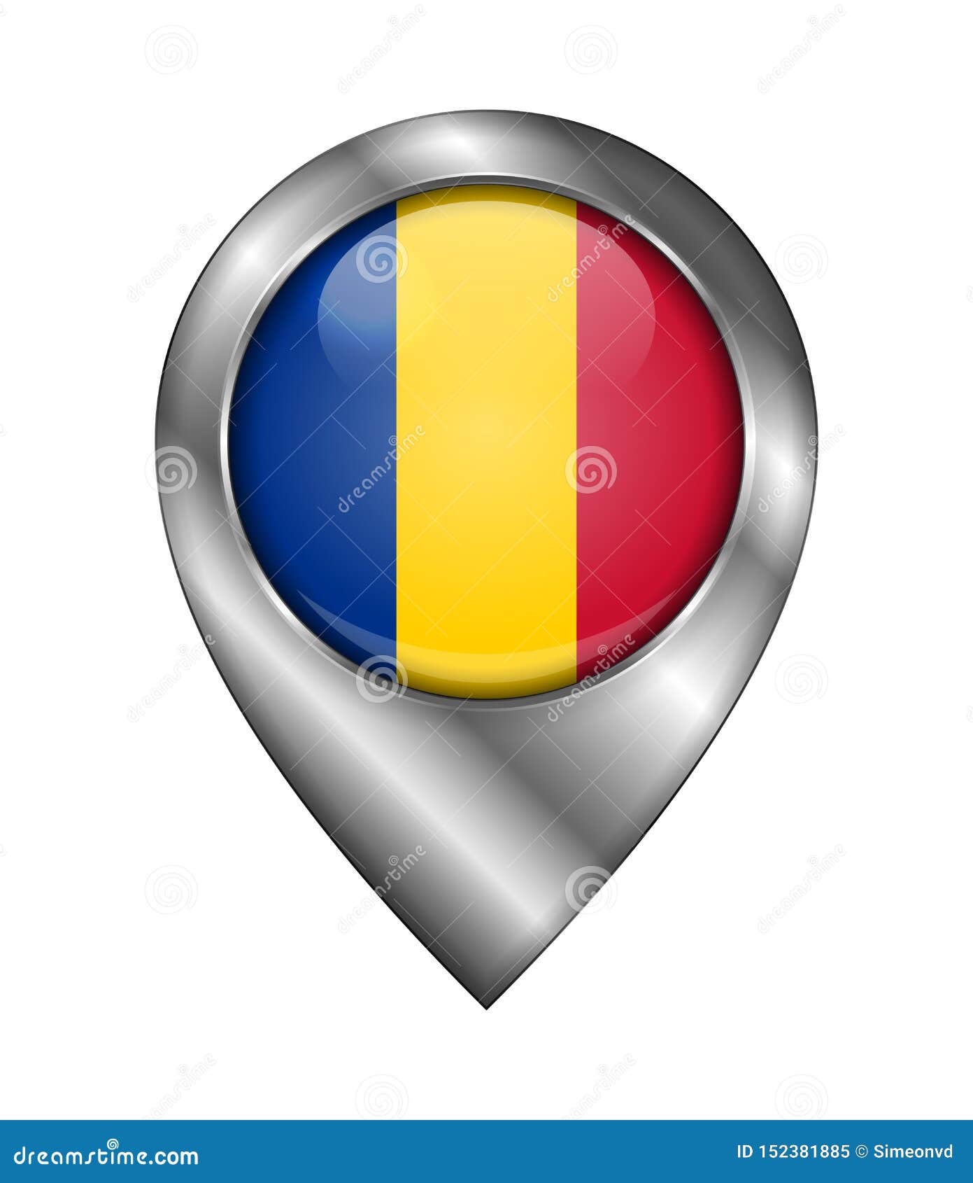 Flag of Chad. Vector Sign and Icon. Location Symbol Shape Stock Vector ...