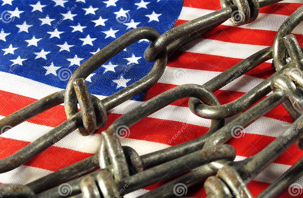 Flag in chains stock photo. Image of cripple, imprisoned - 76376