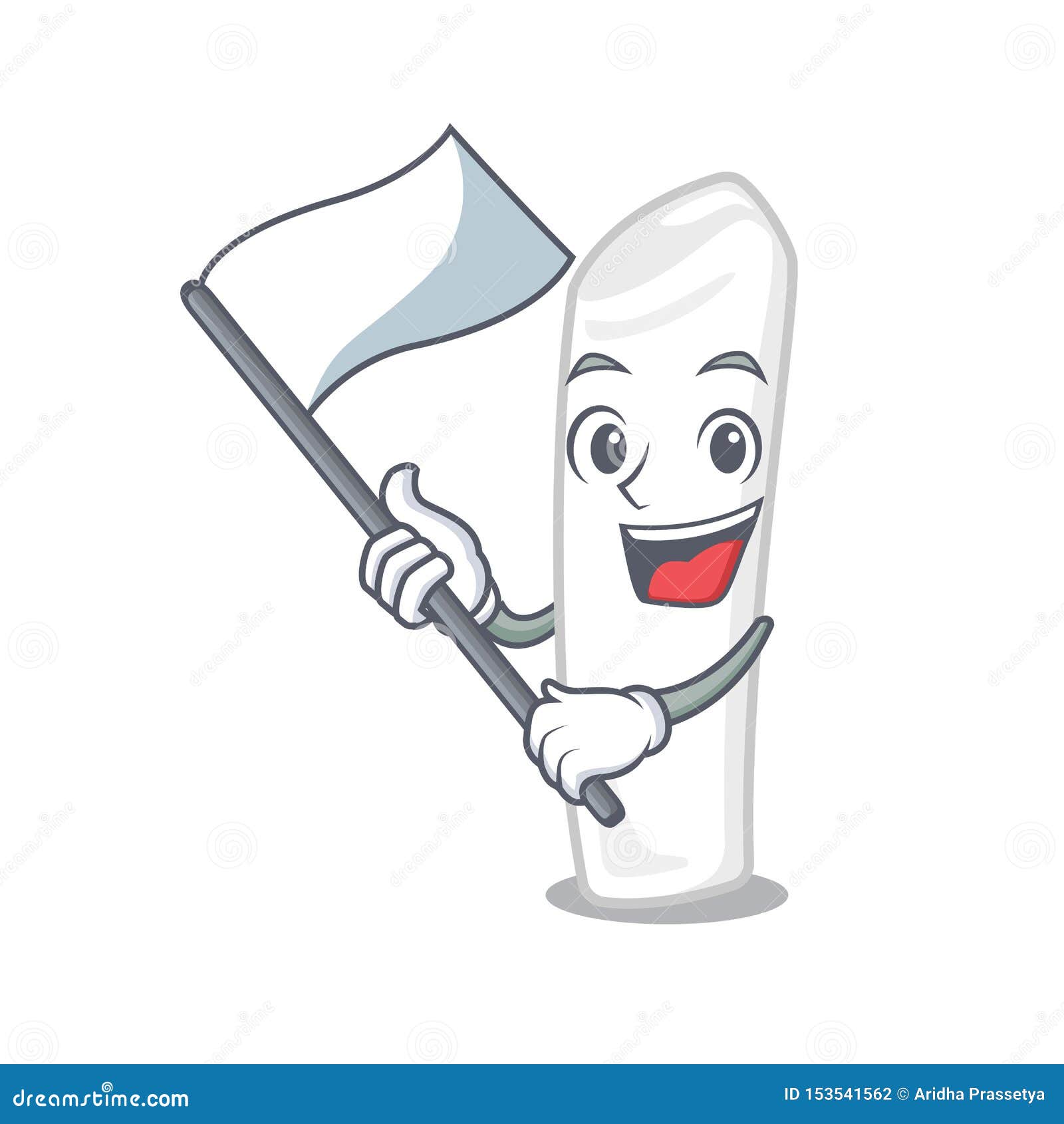 With Flag Chalk Cartoon in Front of Board Stock Vector - Illustration ...