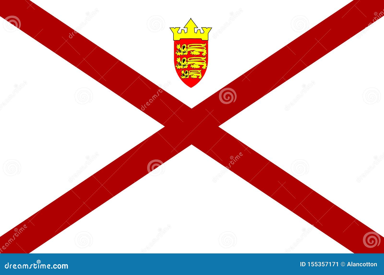 Flag of the Channel Island of Jersey Stock Vector - Illustration of ...