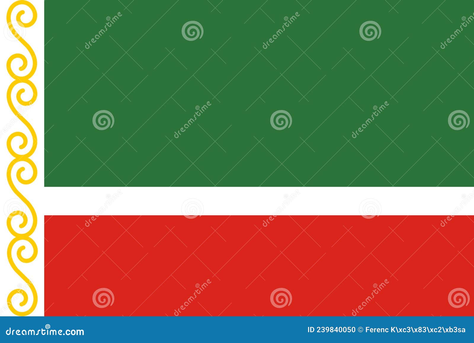 Flag of the Chechen Republic Stock Illustration - Illustration of ...