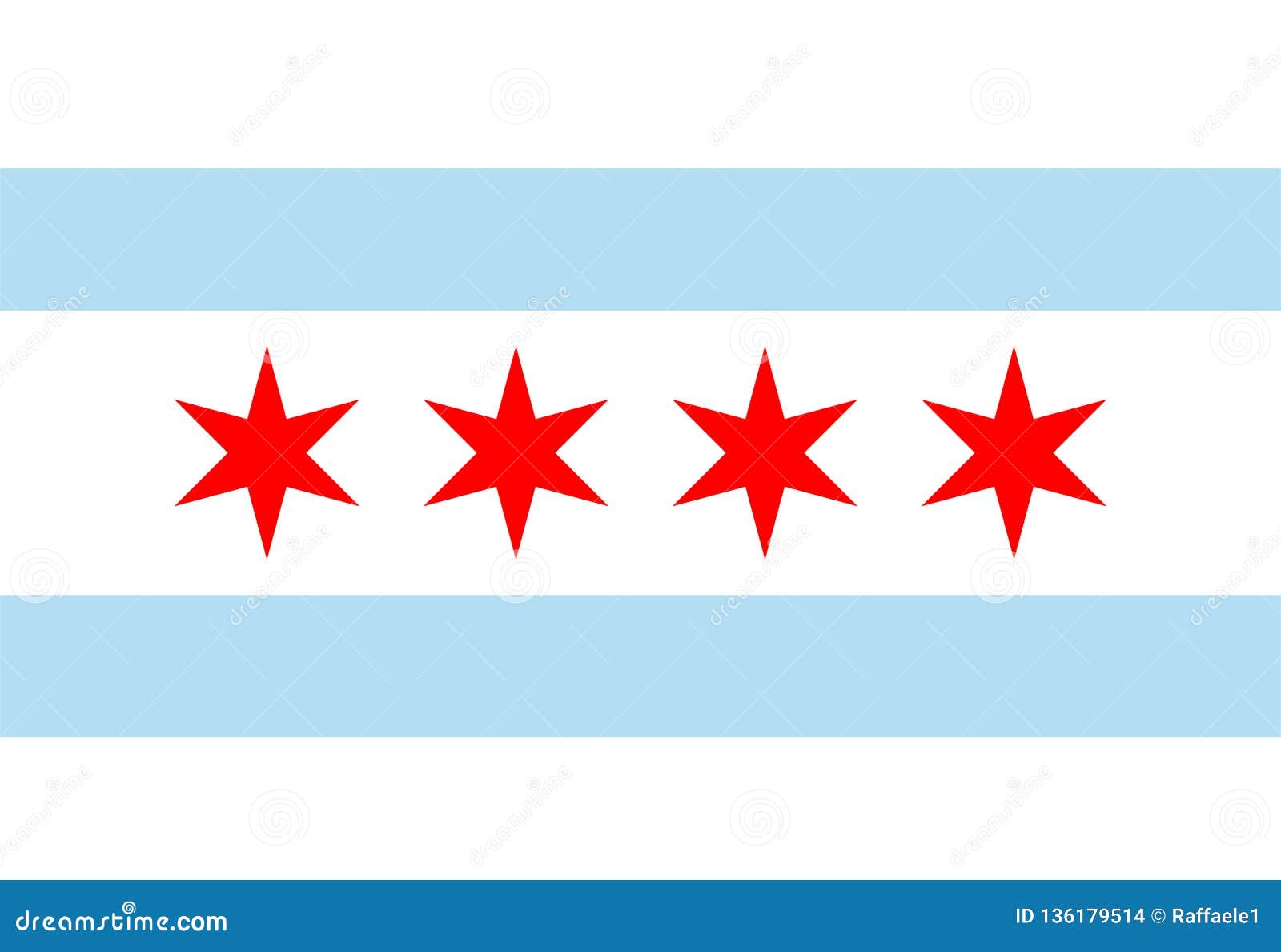 Flag of Chicago stock vector. Illustration of flag, logo - 136179514