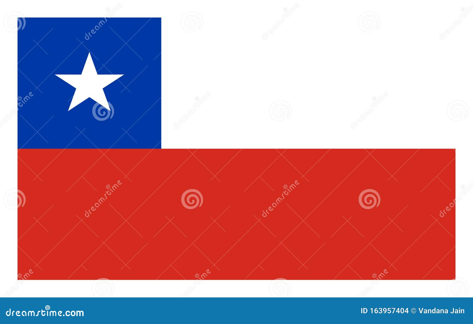 Flag of Chile vector. stock vector. Illustration of fivepointed - 163957404