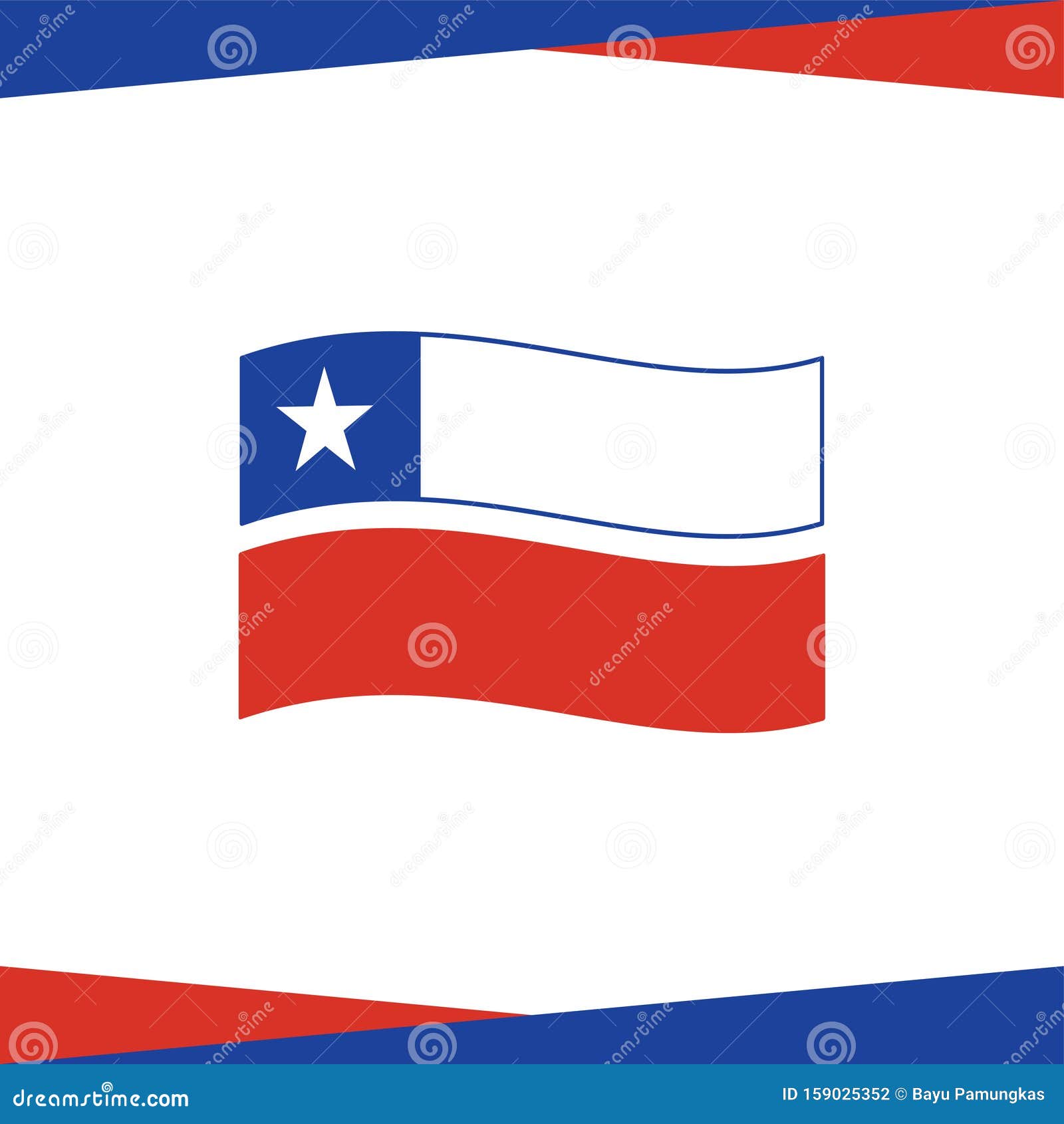 Flag of Chile Logo Icon stock vector. Illustration of icon - 159025352