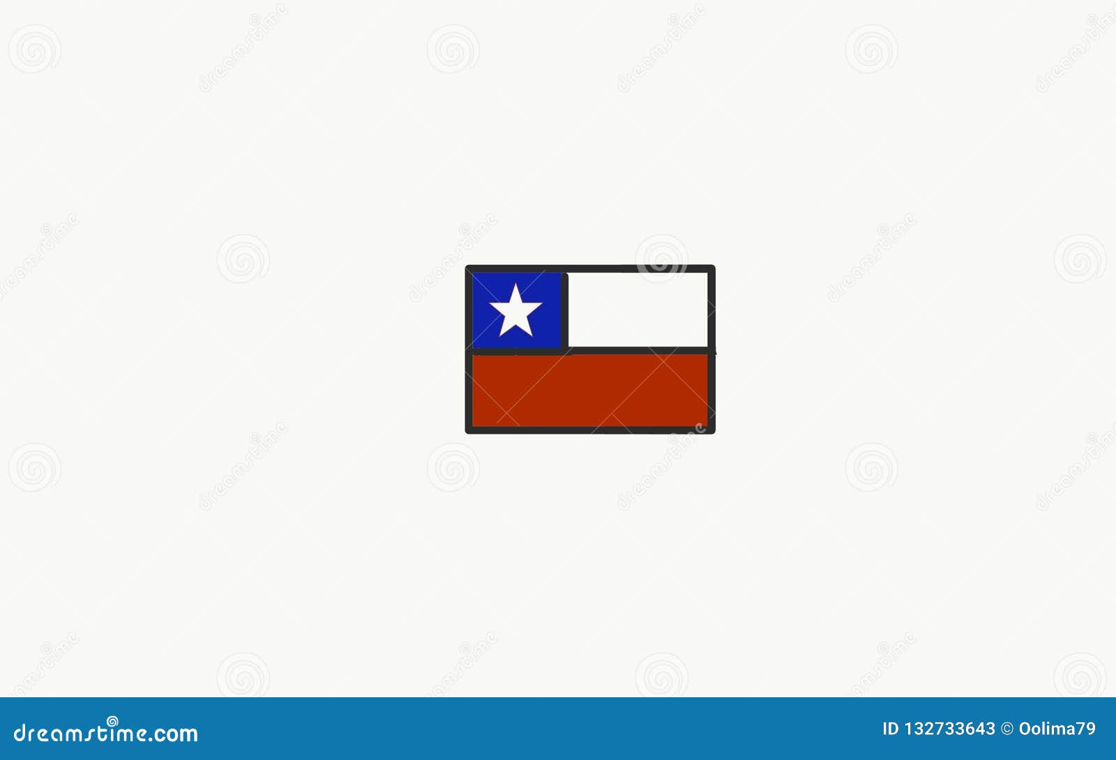 Flag of Chile, Logo Illustration Icon Stock Illustration - Illustration ...