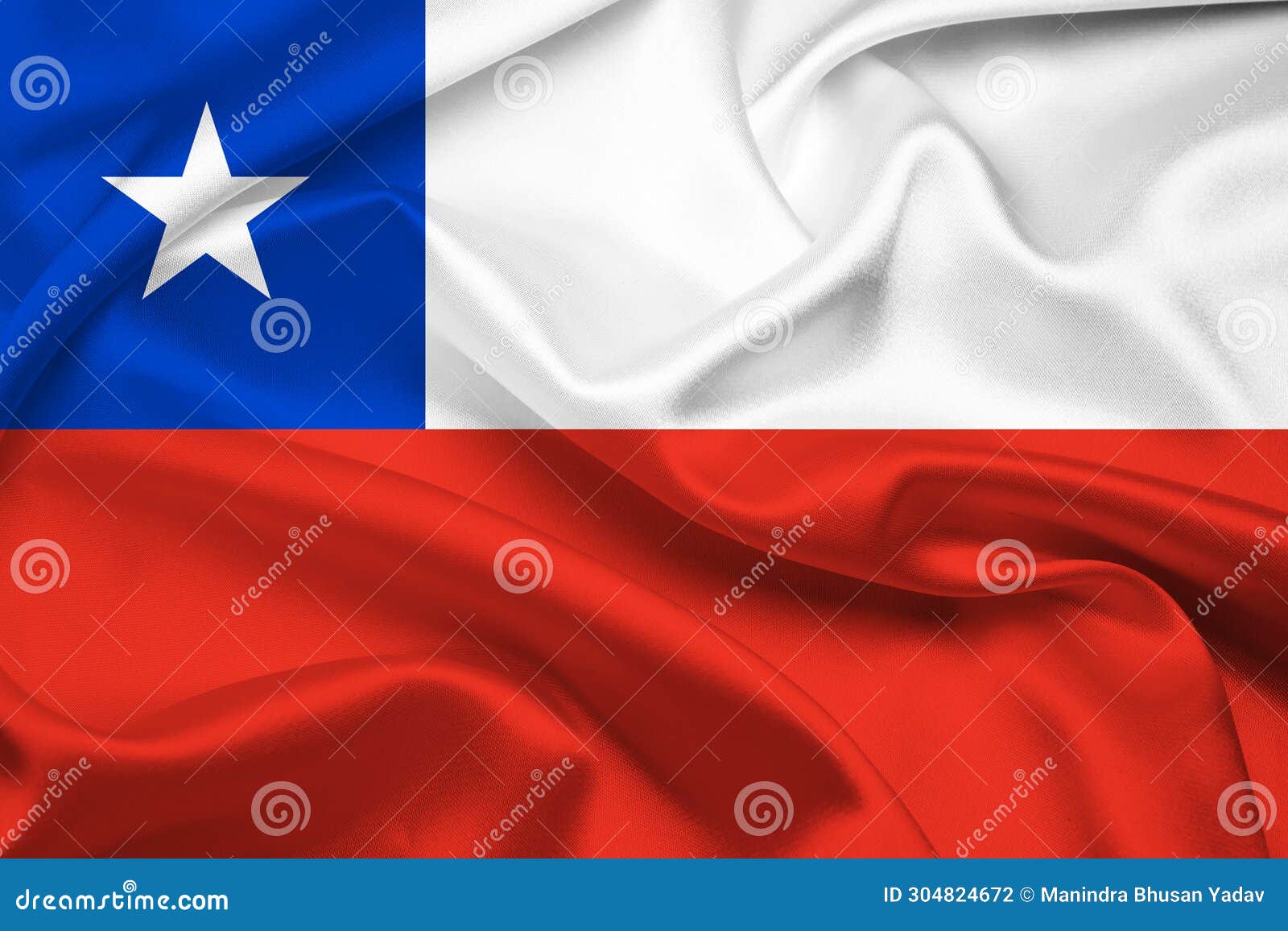 Flag Of Chile, Chile Flag, National Flag Of Chile. Fabric And Texture ...