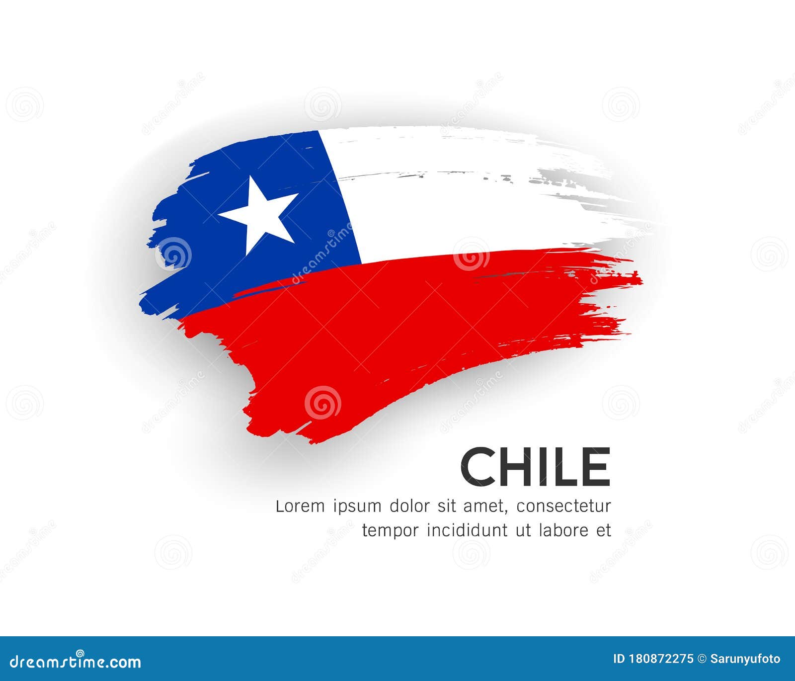 Flag of Chile Vector Brush Stroke Design Isolated on White Background ...