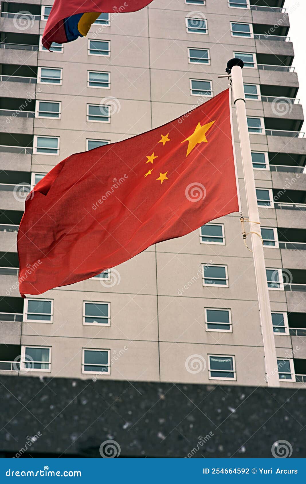 The Flag of China. the Chinese Flag Blowing in the Wind. Stock Photo ...