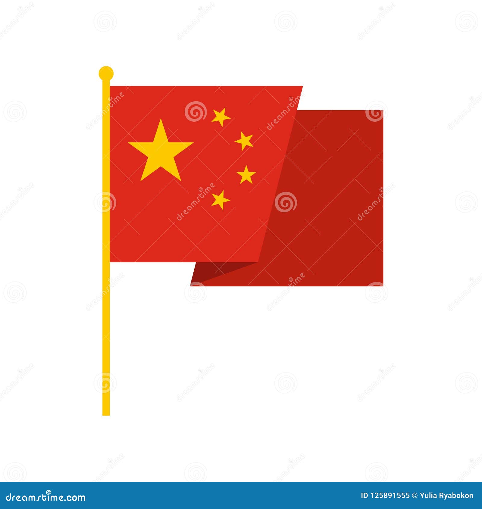 Flag of China Icon, Flat Style Stock Illustration - Illustration of ...