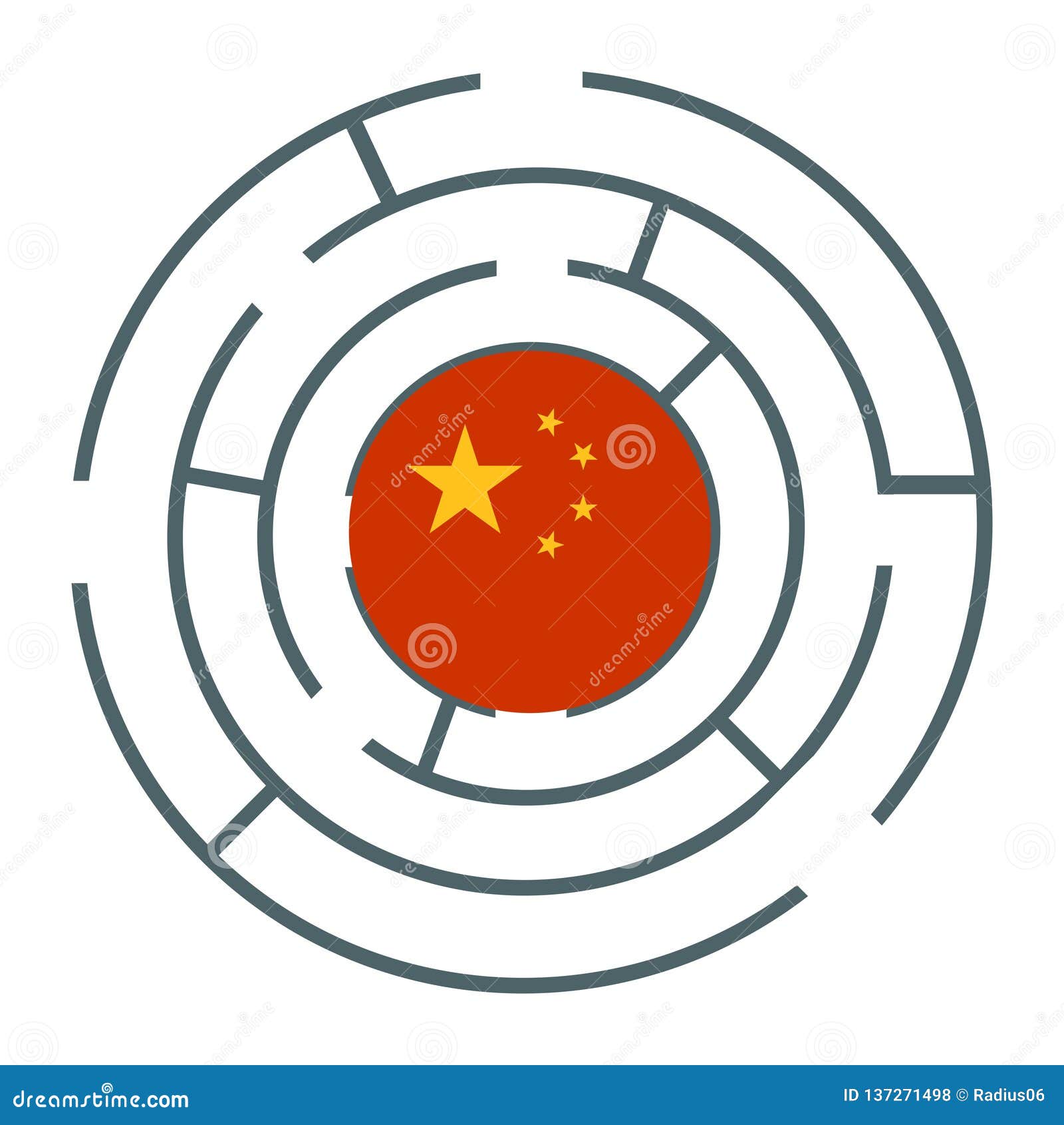 China Flag in the Labyrinth Stock Vector - Illustration of advice ...