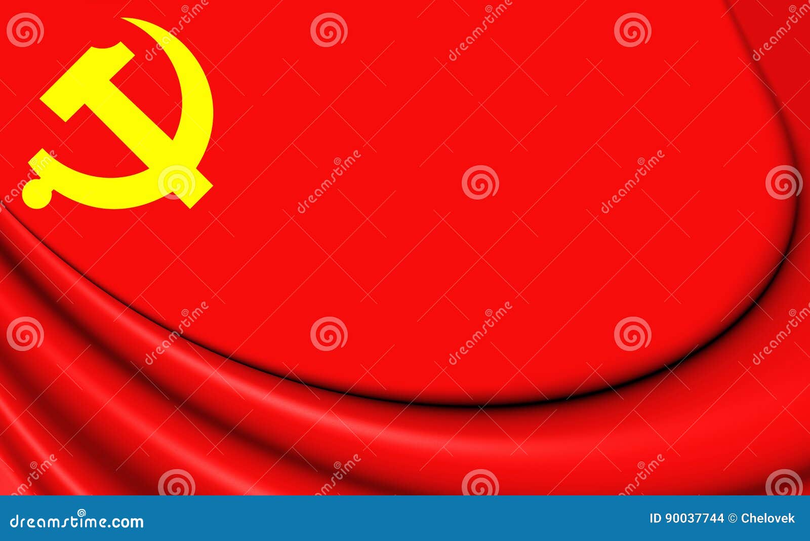 Flag of Chinese Communist Party Stock Illustration - Illustration of ...