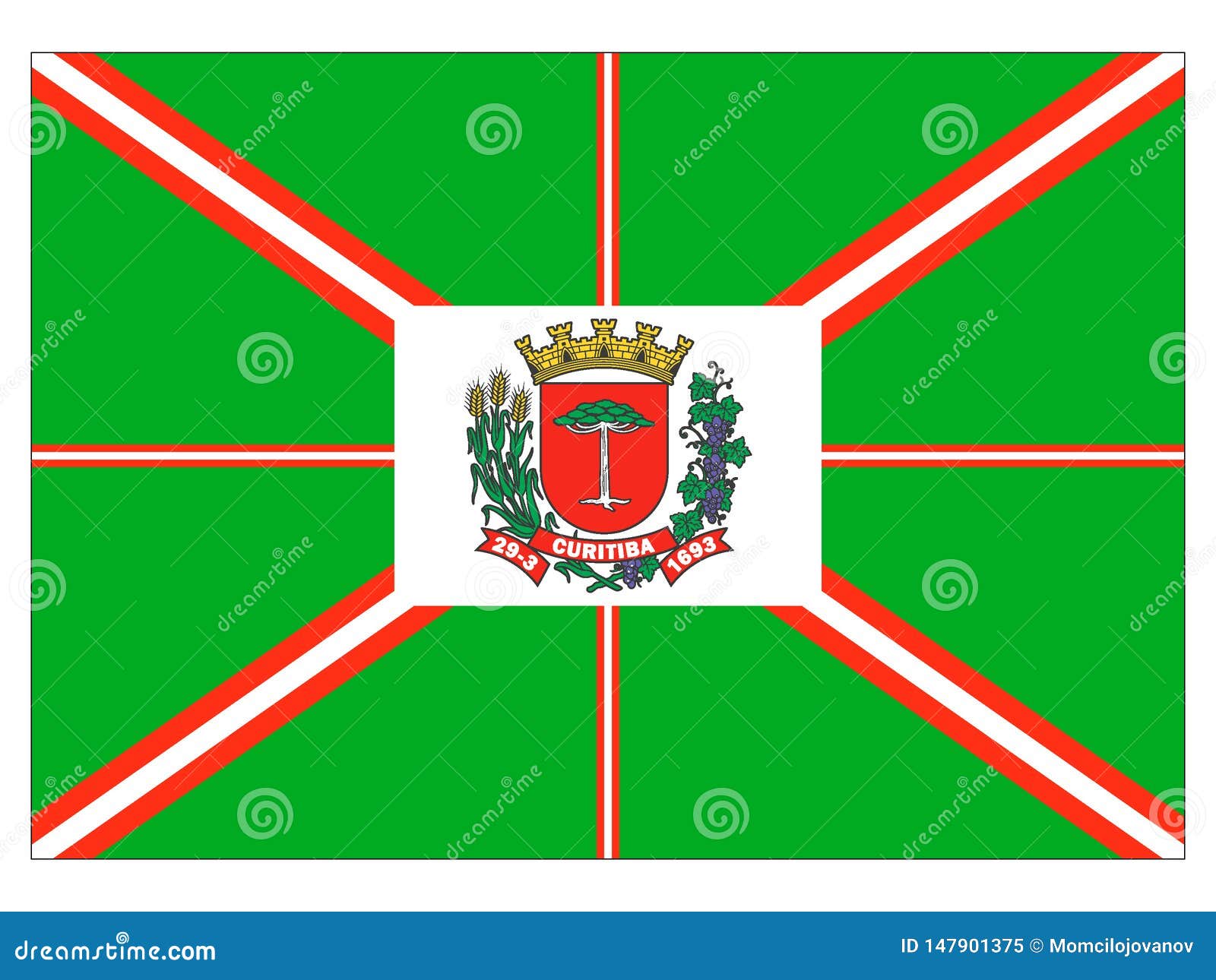 Flag of the City of Curitiba Stock Vector - Illustration of america ...