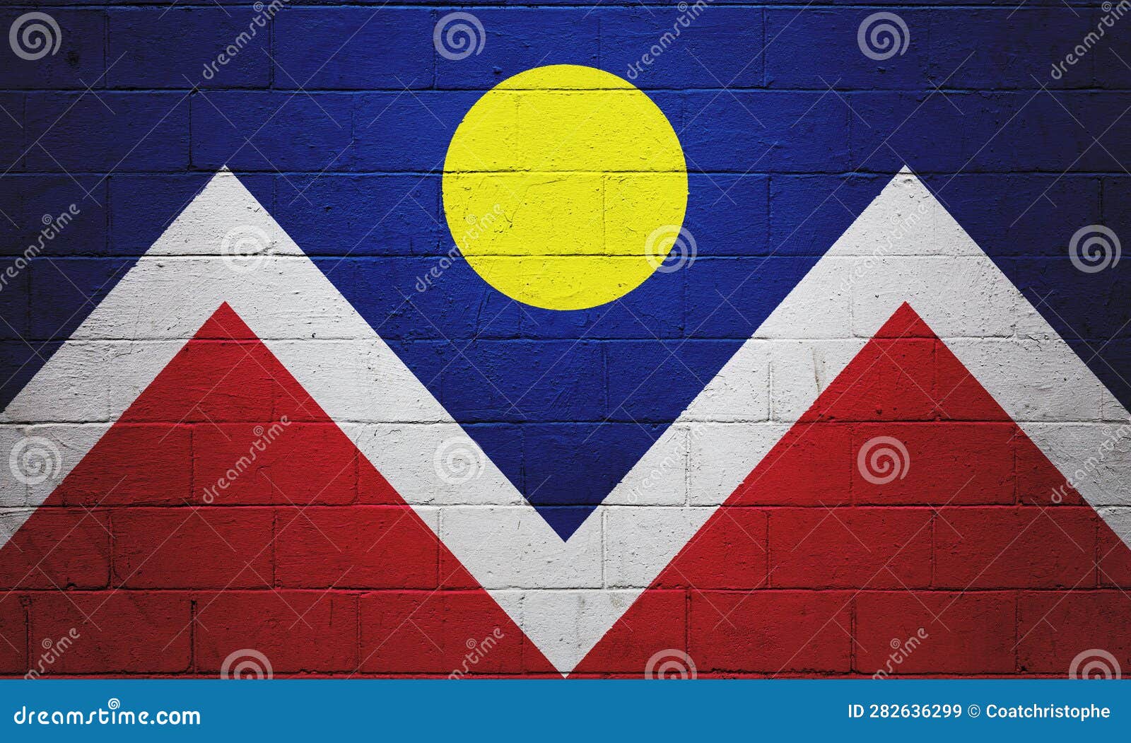 Flag of the City of Denver Painted on a Wall Stock Image - Image of ...
